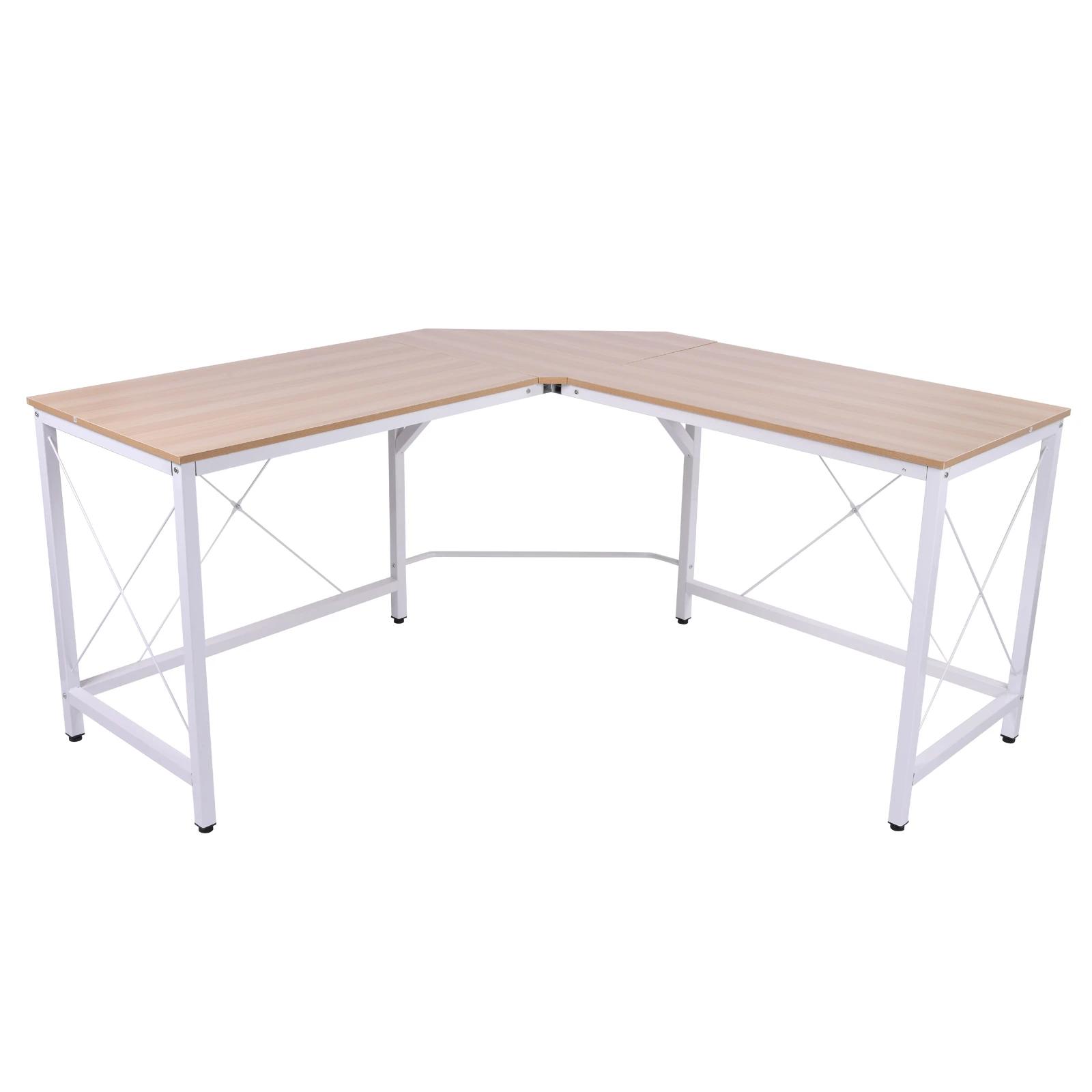 HOMCOM L-vormig computertafel, hoekbureau, MDF, ruimtebesparend ...