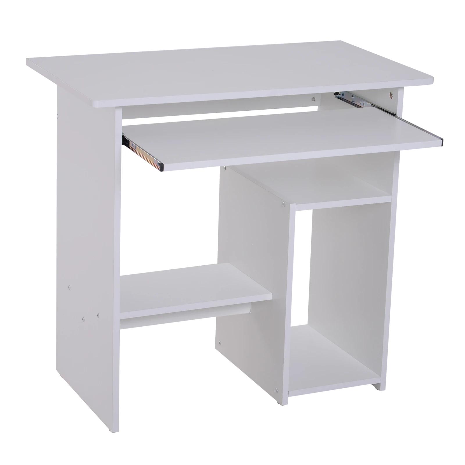 HOMCOM Computertafel, bureau, kantoortafel, speeltafel, pc-tafel, wit ...