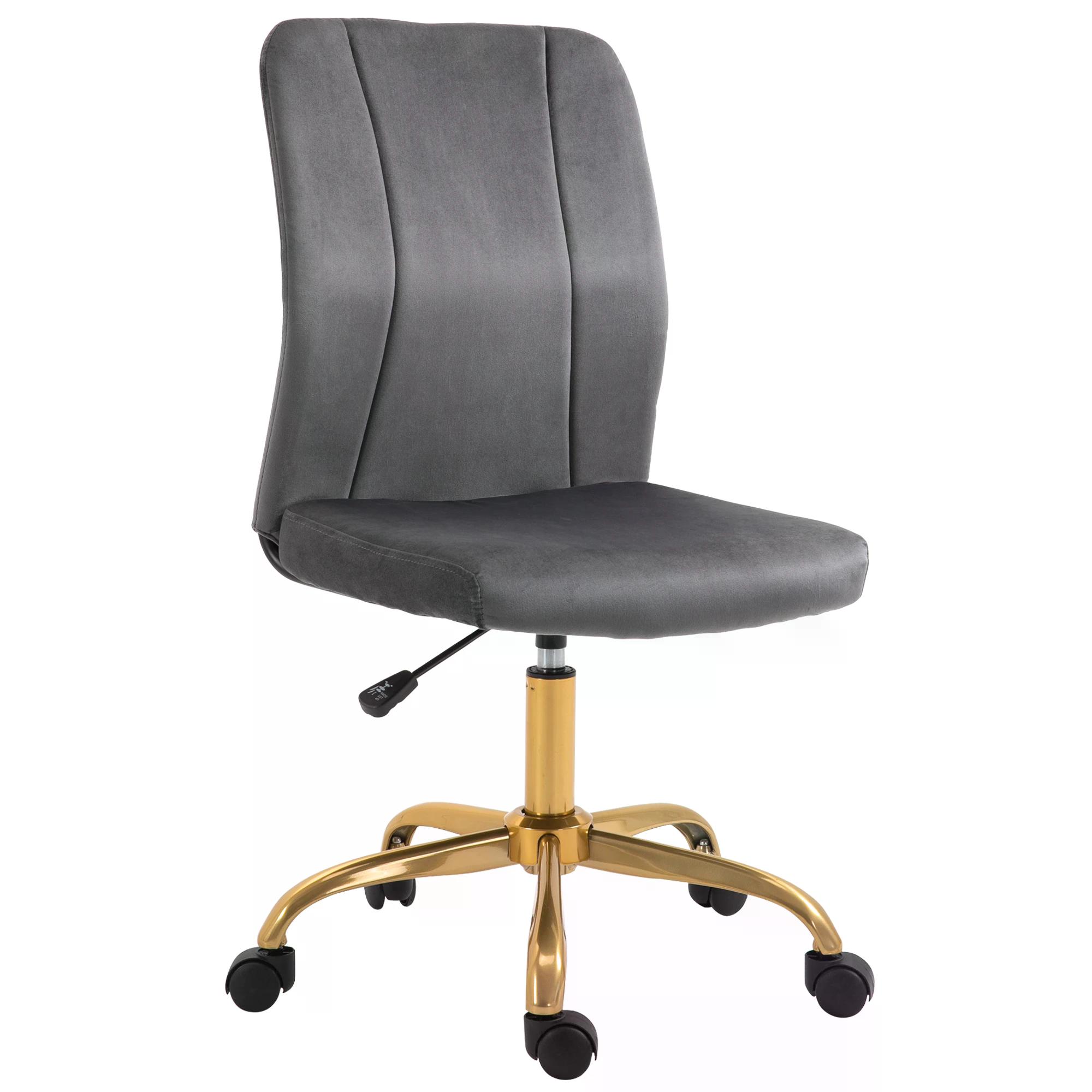 Vinsetto Armless Office Task Chair, w/360° Swivel Office Chair, Height ...