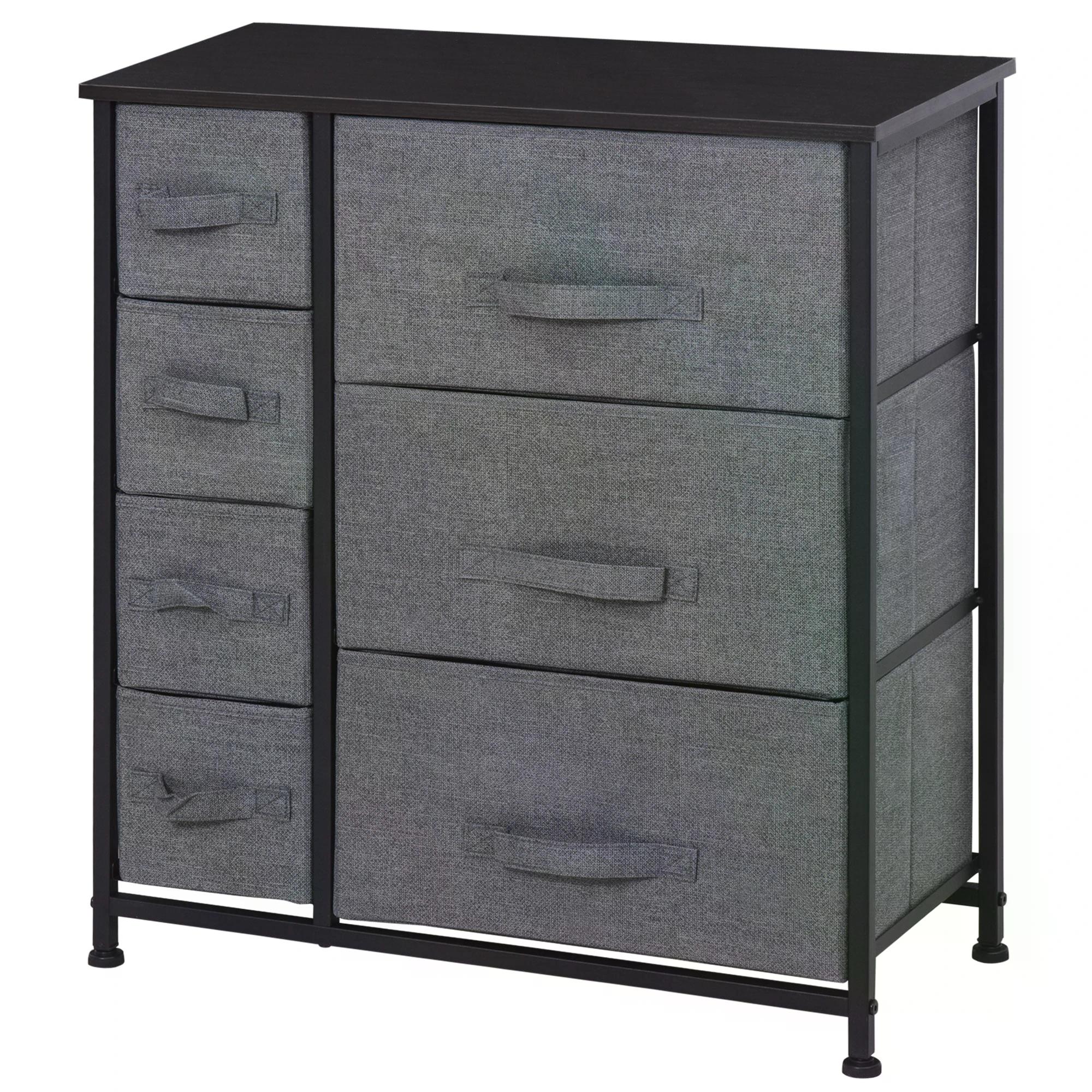HOMCOM 7-Drawer Storage Cabinet Organiser Unit Fabric Bins Bedroom ...
