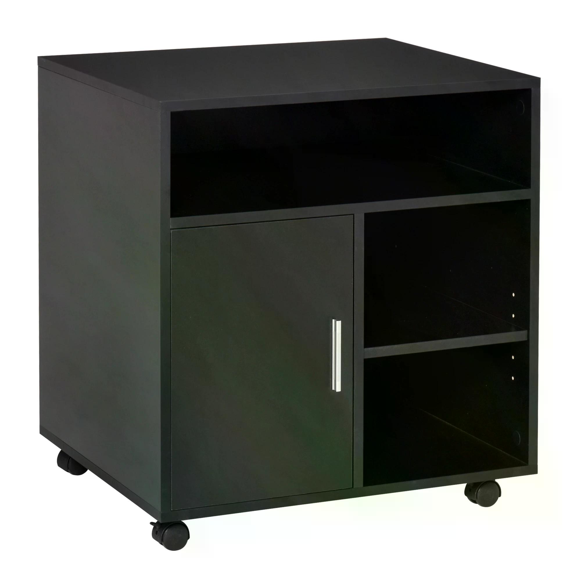 HOMCOM Particle Board 4-Compartment Storage Unit Black | Aosom Ireland