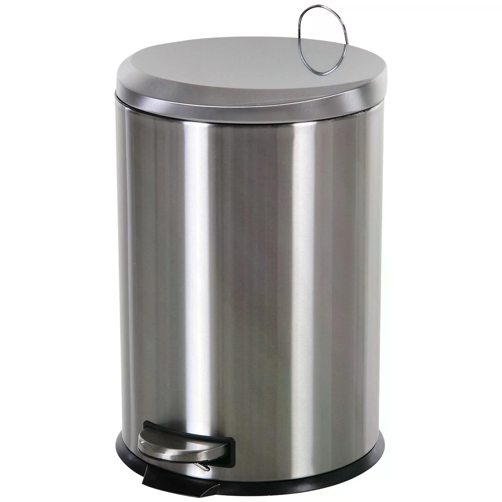 HOMCOM 20L T430 D29.2 x 44 H cm Step-on Trash Can Stainless Steel Round ...