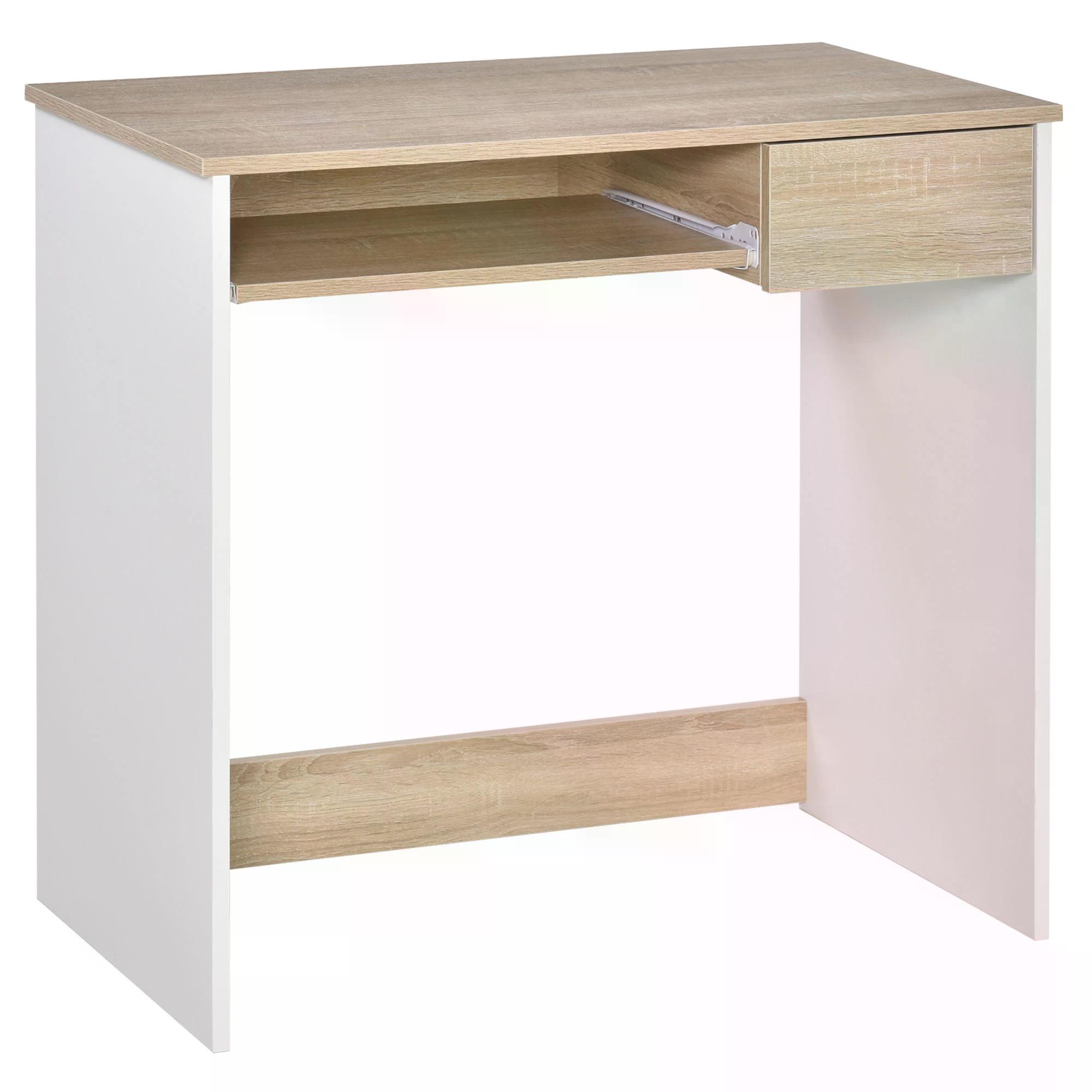 HOMCOM Compact Small Computer PC Table with Keyboard Tray Drawer Study ...