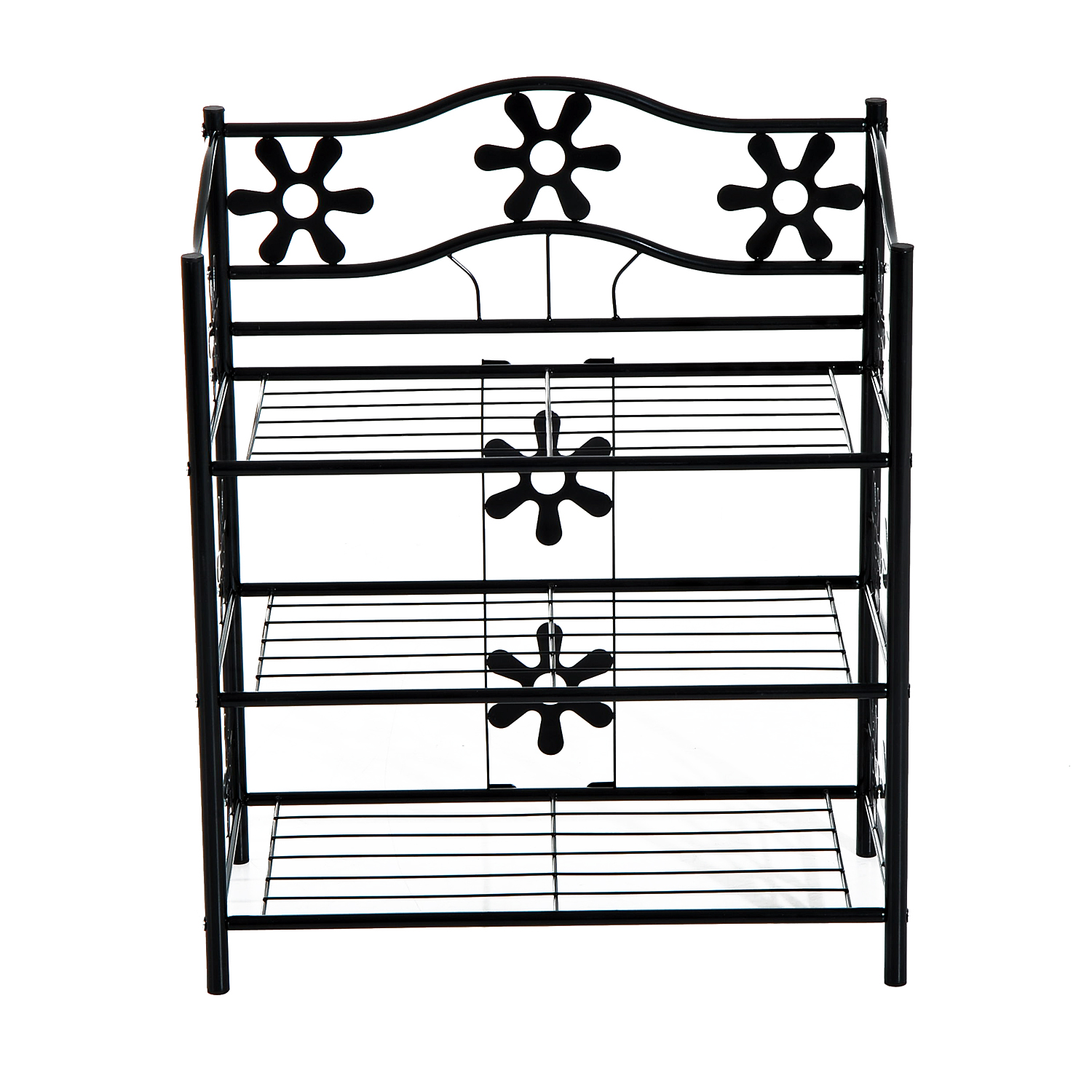 HomCom Scaffale Scarpiera Porta Vasi a 3 Ripiani in Metallo, Nero ...