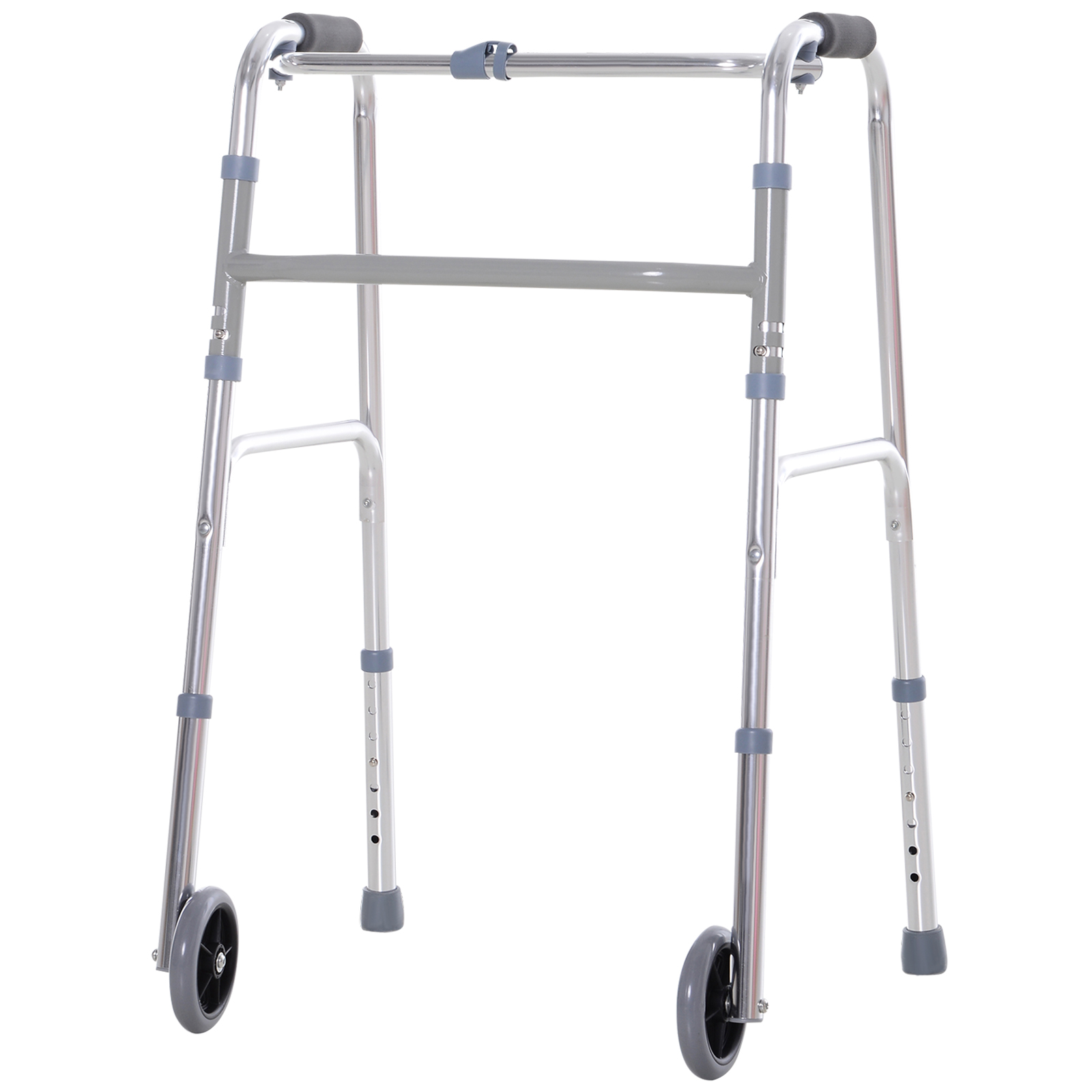 HOMCOM® Gehwagen Gehgestell Gehbock Alu Gehhilfe mit 2 Rädern Faltbar ...