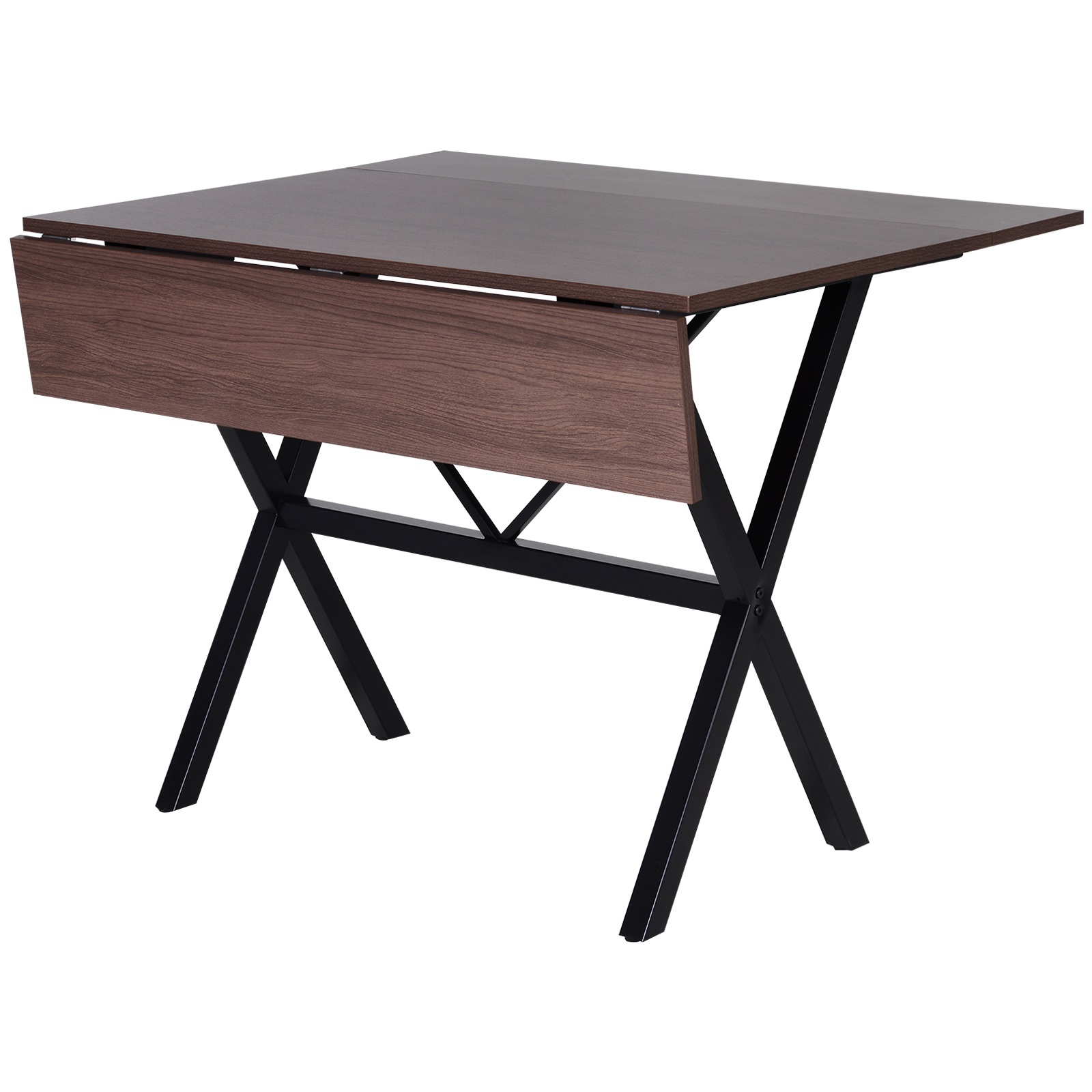 HOMCOM Folding Dining Table MDF Top Metal Frame 6 Person Black | Aosom UK