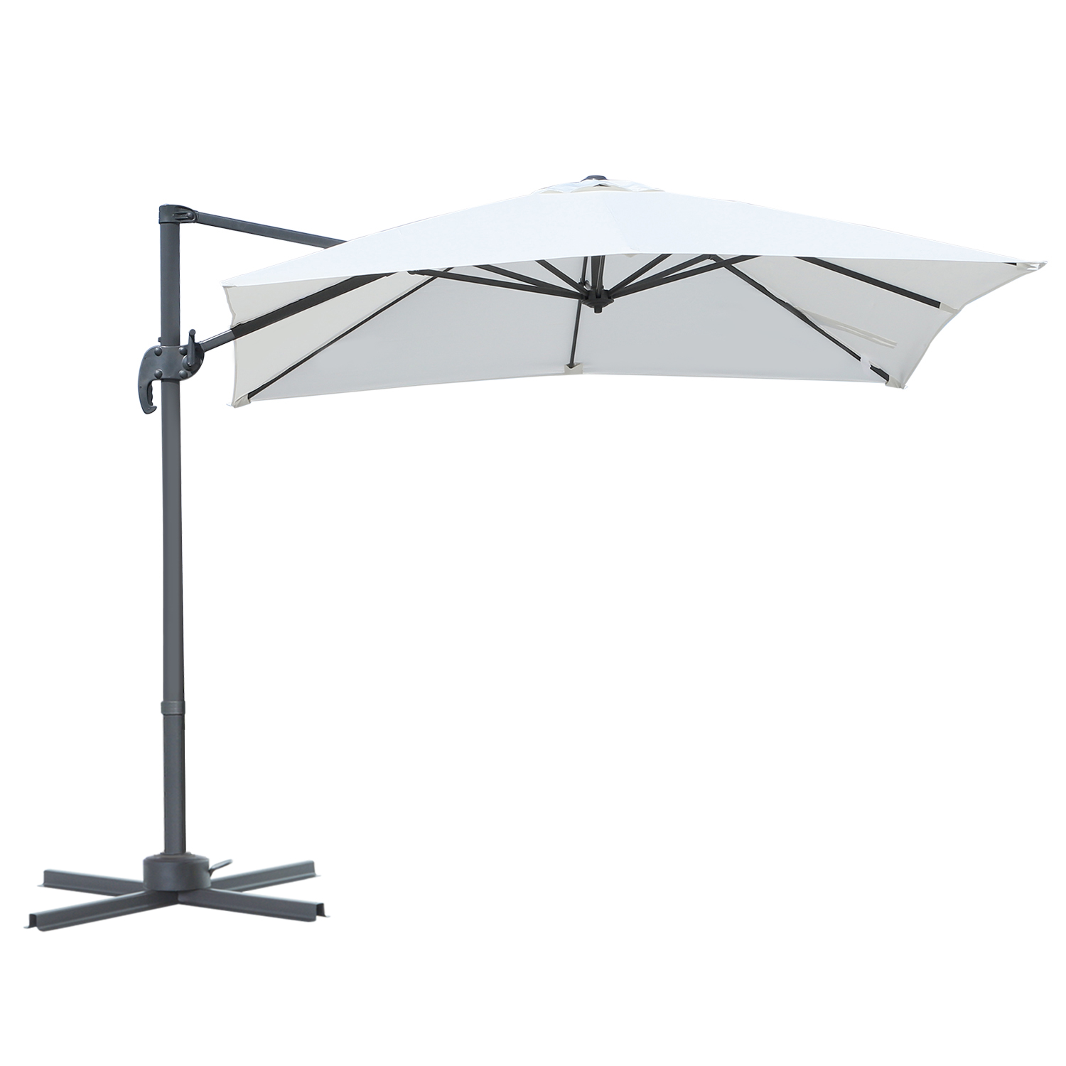 Outsunny Chapéu de Sol de Jardim 245x245x248cm Chapéu de Sol Excêntrico ...