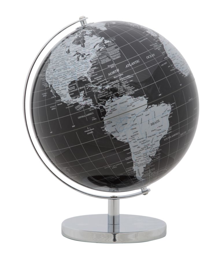 Mappamondo Black Cm Ø 25X34 | Aosom.it