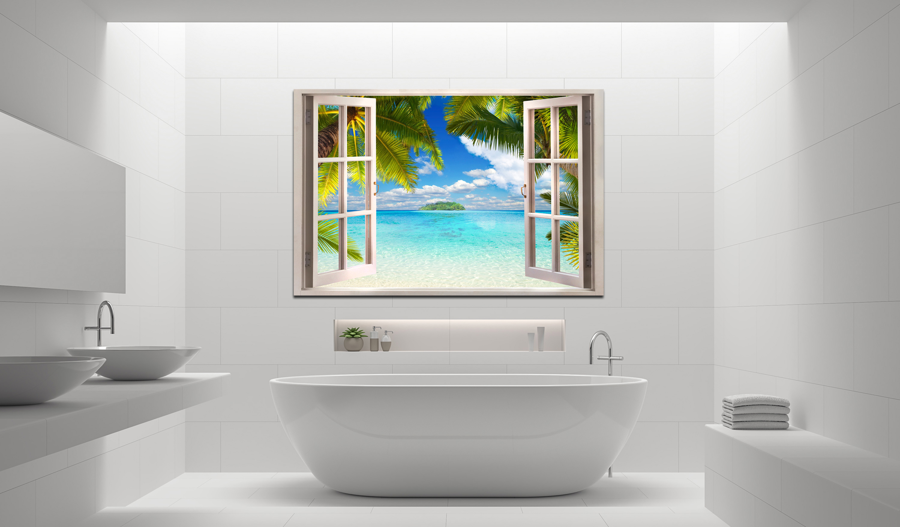 Quadro - Window: Sea View, 90x60 | Aosom.it