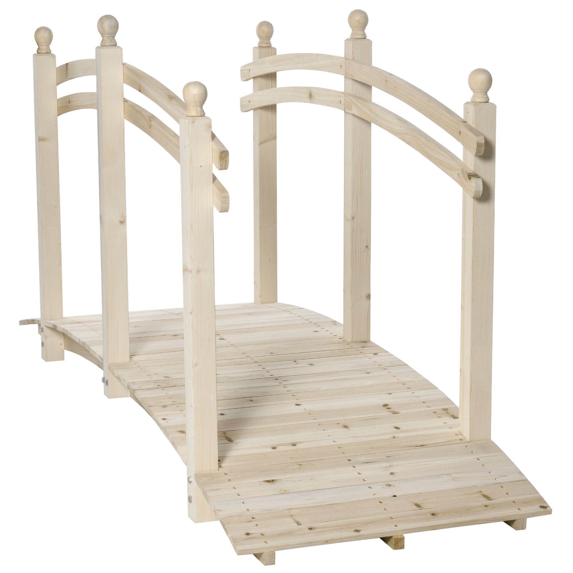 Outsunny Ponticello di Legno per Giardino Passerella Curva con ...