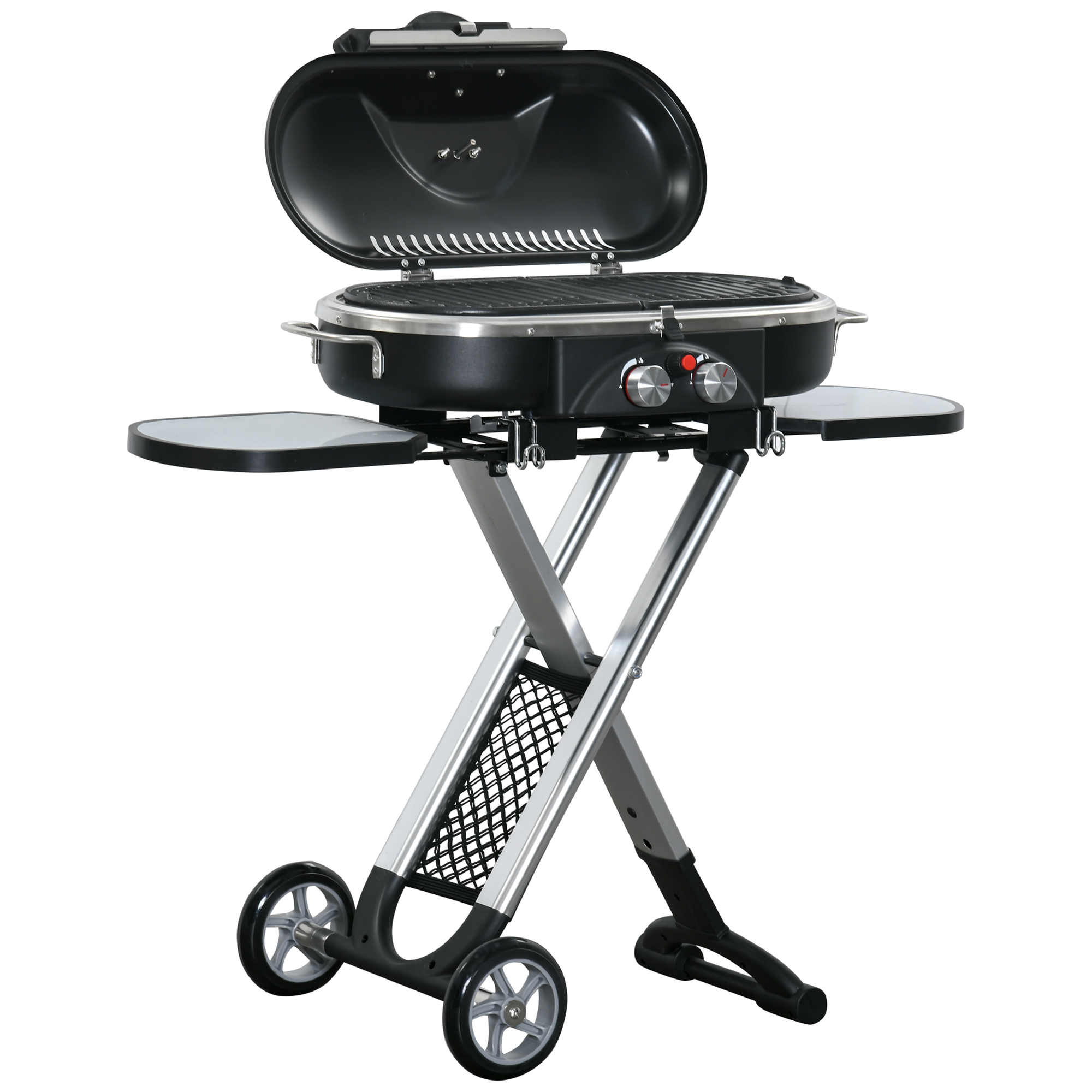 Outsunny Barbecue a Gás 2,34 KW com 2 Queimadores Termômetro Barbecuea ...