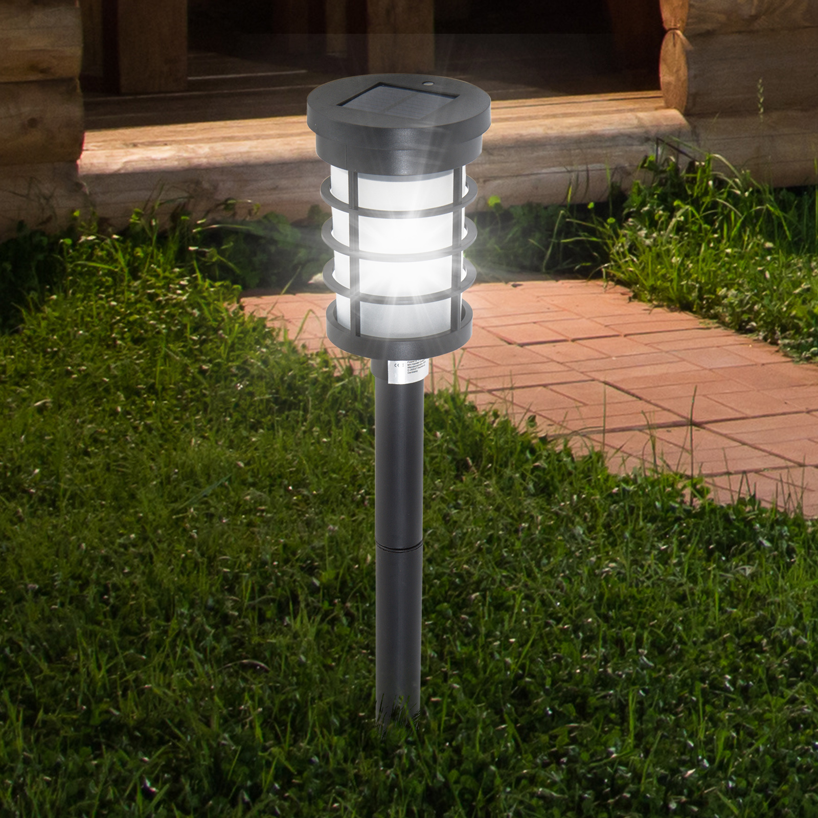 Outsunny® Solar Gartenlampe LED Schwarz | Aosom.de