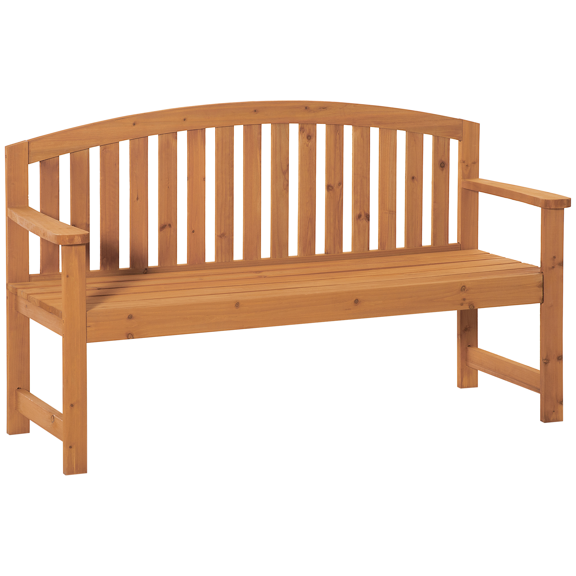Outsunny 3 Seater Wooden Garden Bench with Armrest, Outdoor Furniture ...