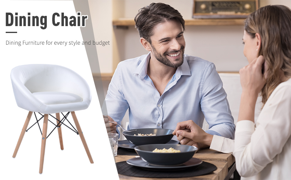 HOMCOM Office Padded Chic Faux Leather Lounge Chair W/Solid Wooden Legs ...