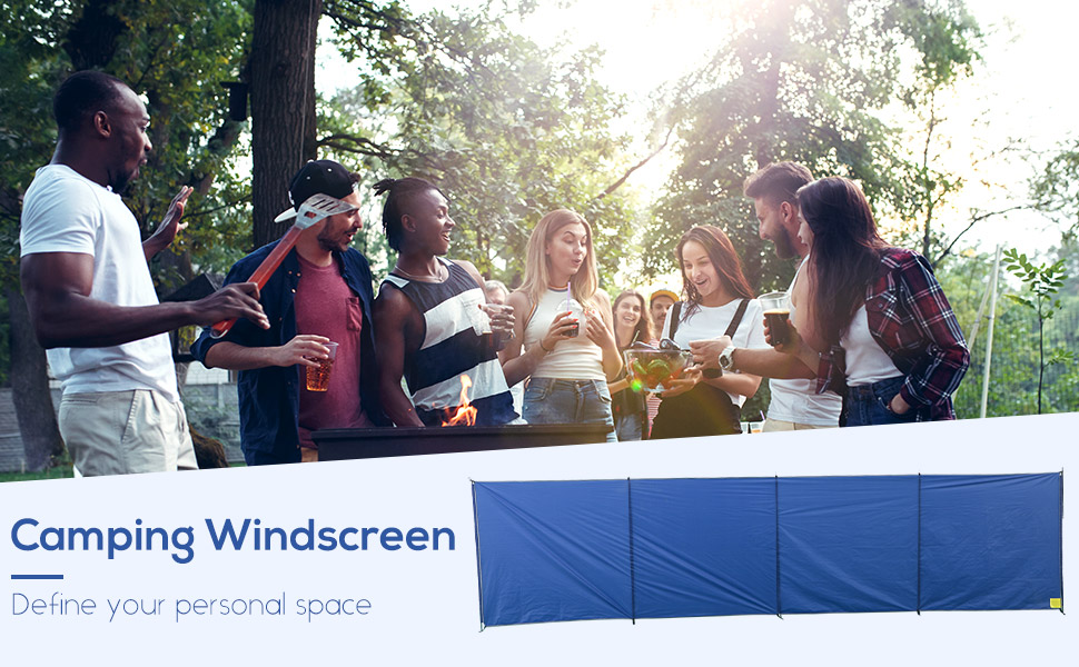 Outsunny Camping Windbreak, Foldable Portable Wind Blocker w/ Carry Bag ...