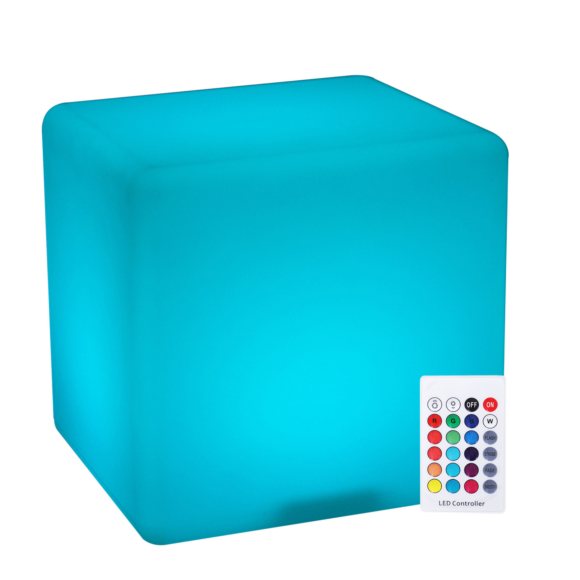 HOMCOM LED Cube Light IP54 Waterproof, With Remote Control,16 RGB Color ...