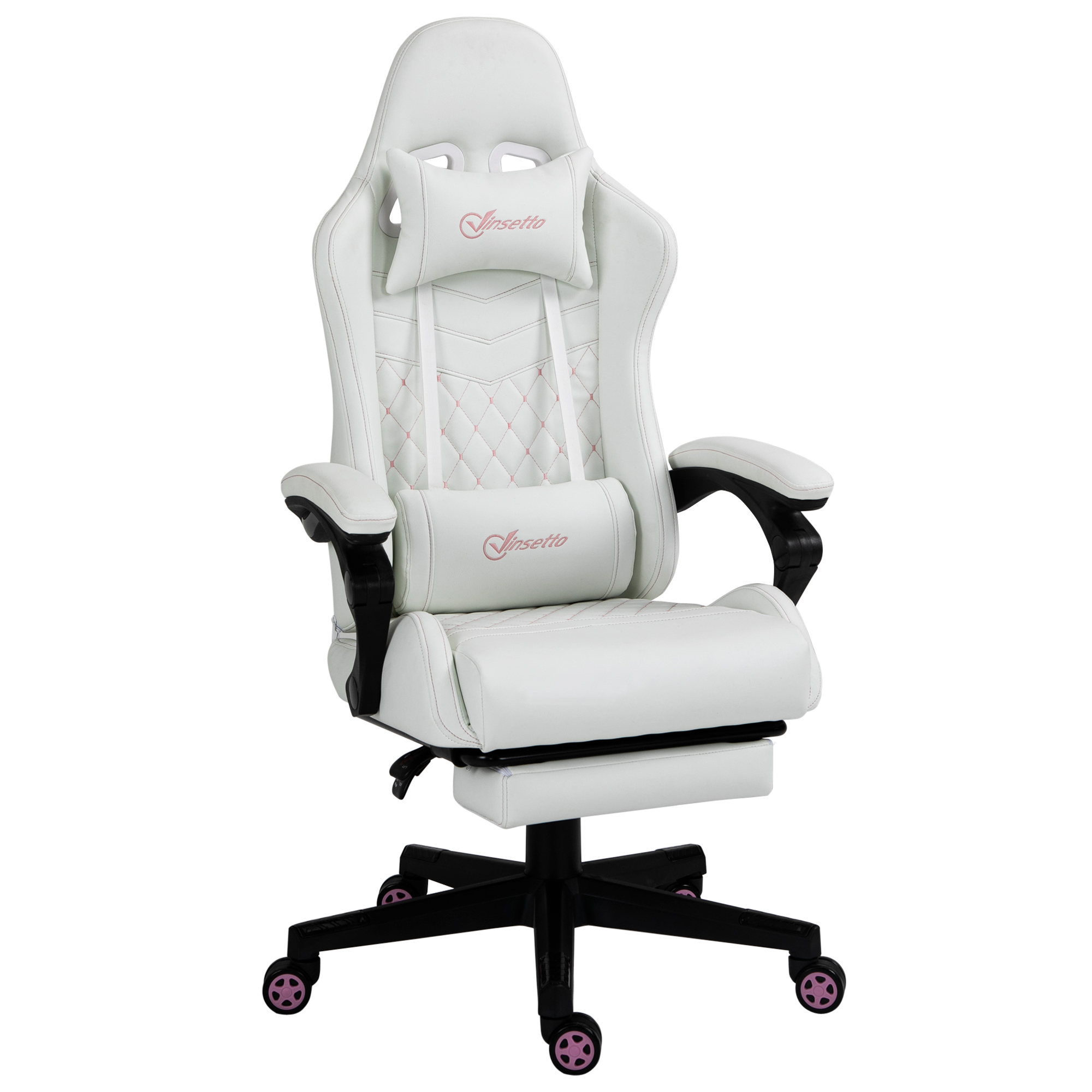 Vinsetto Racing Gaming Chair with Swivel Wheel, Footrest, PU Leather ...