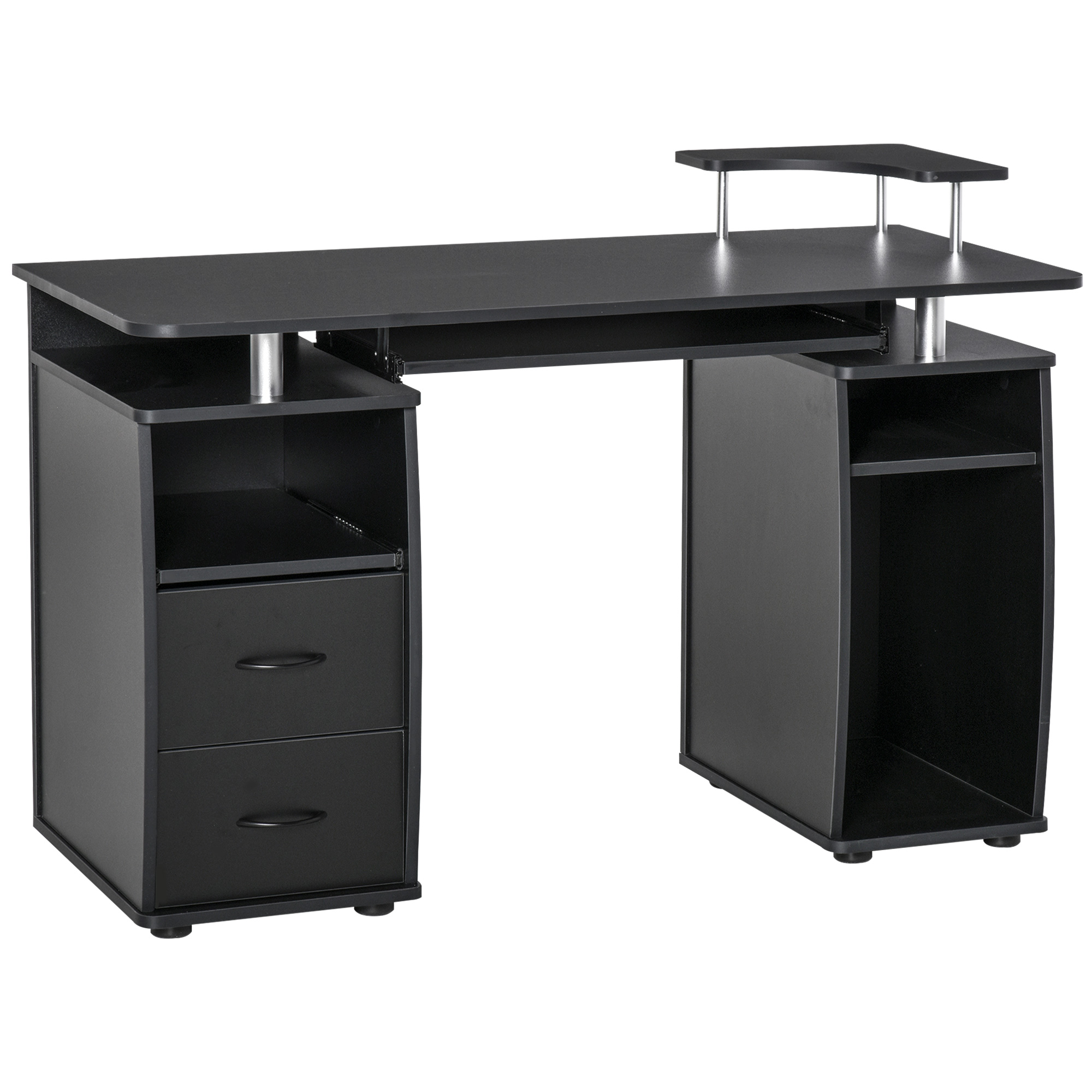 HOMCOM Computer Desk Office PC Table Black | Aosom UK