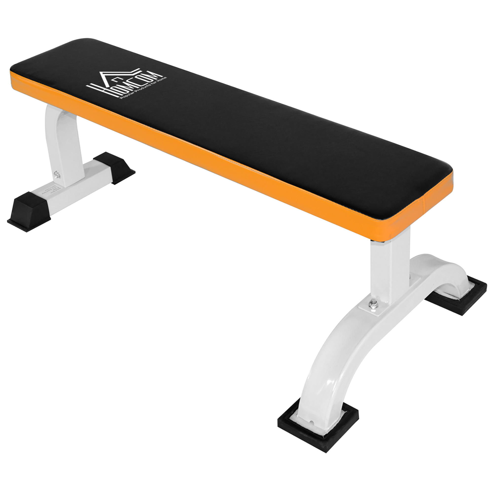 HOMCOM Fitness Flat Bench-Black/Orange NEXT DAY DELIVERY | Aosom Ireland