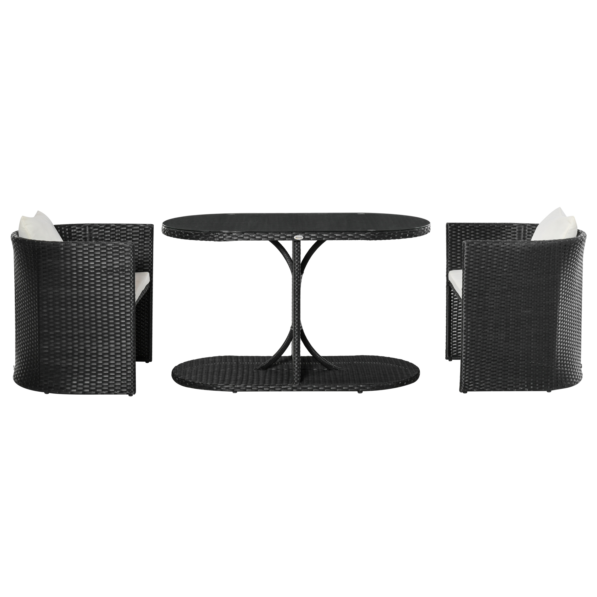 Outsunny Exklusives 7 tlg. Poly Rattan Bistro Set Balkonset Balkonmobel Set Garnitur Modell 2 7 tlg. zusammenstellbar