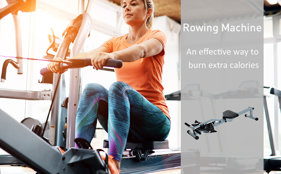 HOMCOM Rowing Machine Cardio Rower Workout Fitness Body Tonner Home Gym ...