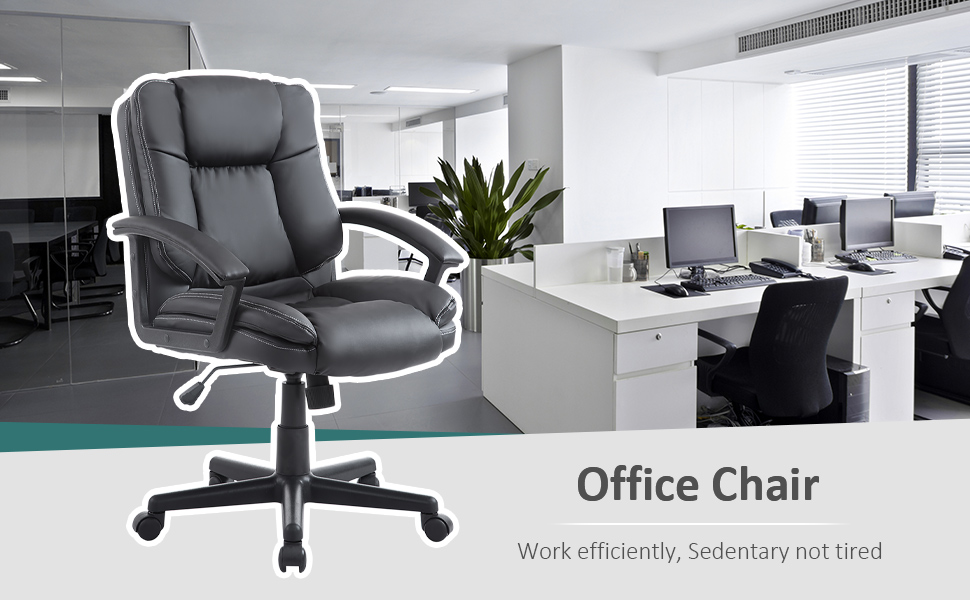 Homcom Pu Leather Executive Office Chair Swivel Armchair Pc Desk ...