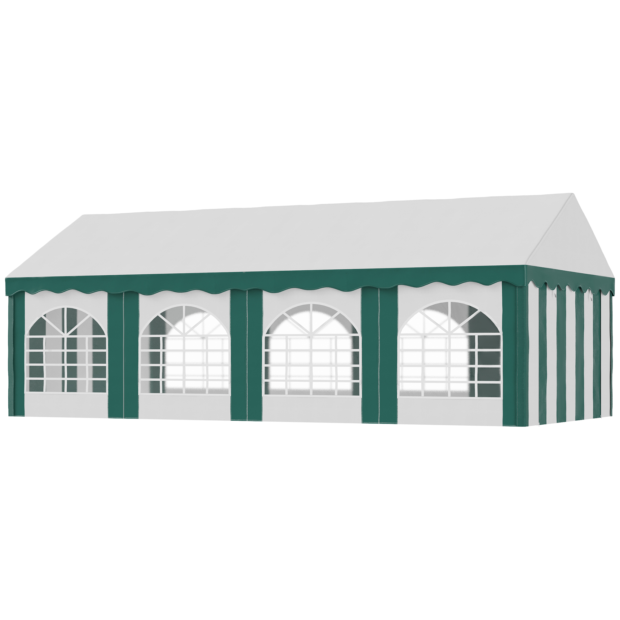 Outsunny 8 x 4m Garden Gazebo with Sides, Galvanised Marquee Party Tent ...