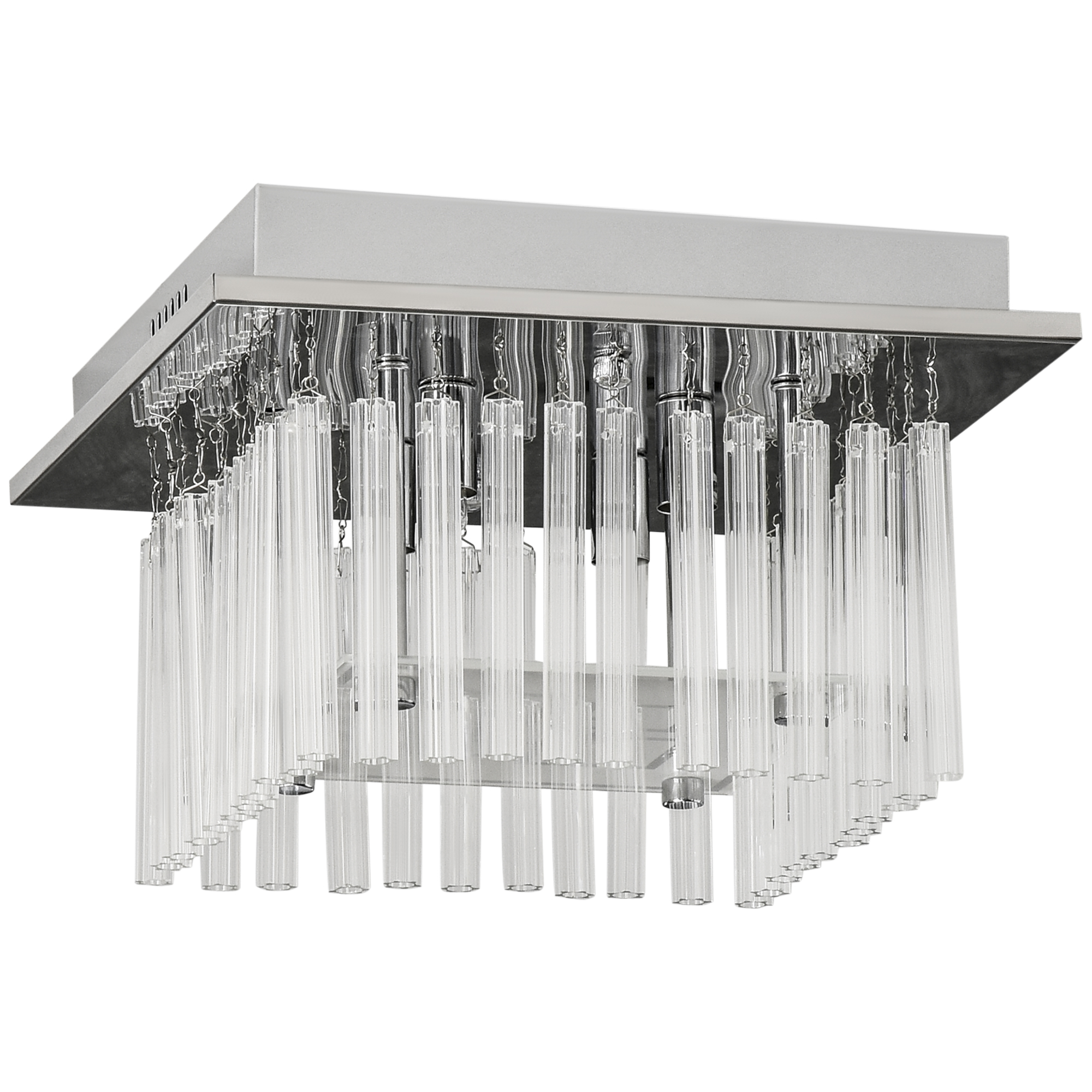 HOMCOM Modern Raindrop K9 Crystal Chandelier, Flush Mount Ceiling Light ...