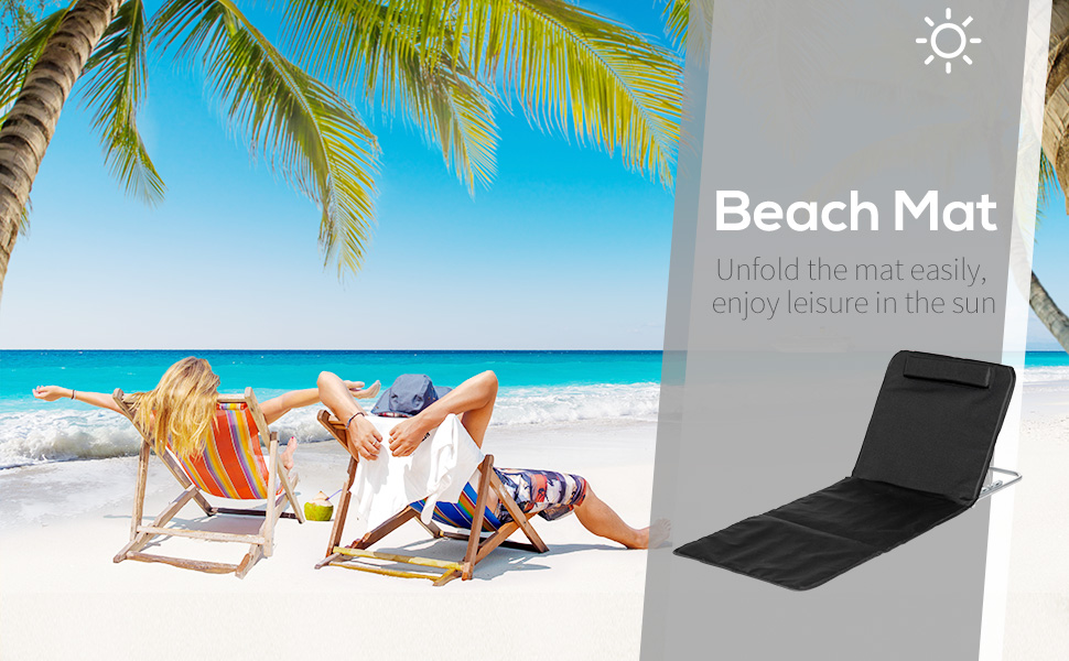 Outsunny Set of 2 Foldable Garden Beach Chair Mat Lightweight Outdoor ...