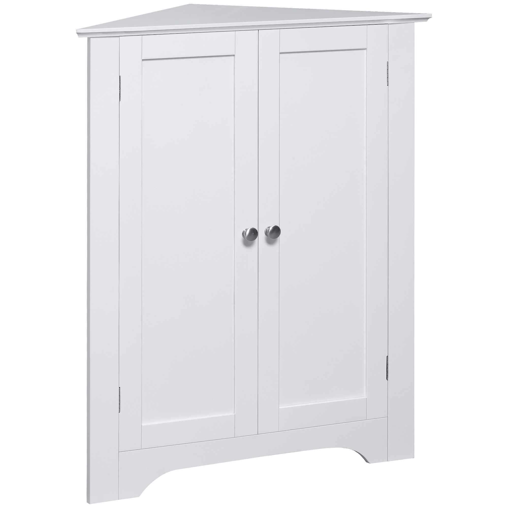 kleankin Triangle Bathroom Cabinet, Corner Bathroom Storage Unit White ...