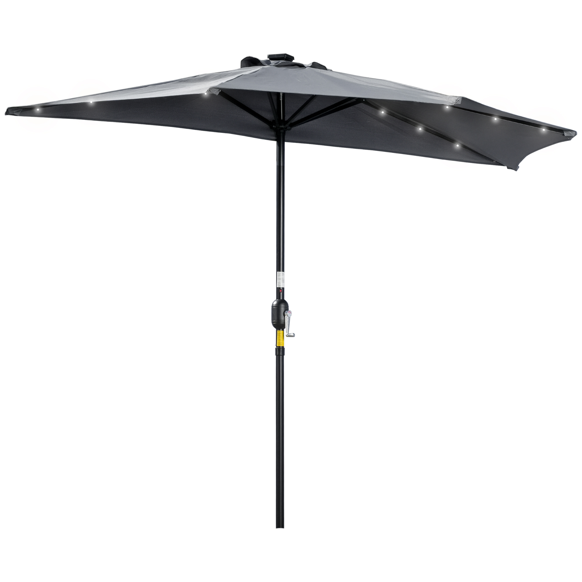 Outsunny Chapéu de Sol de Jardim com 24 Luzes LED Solar Semicircular ...