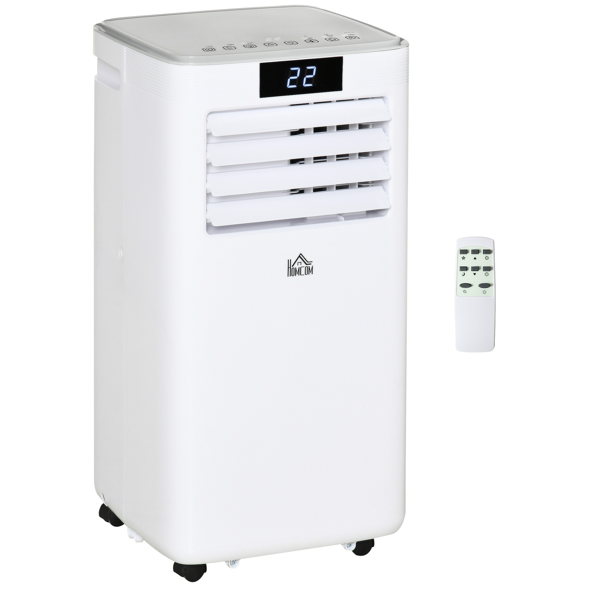 HOMCOM 7000 BTU Mobile Air Conditioner Portable AC Unit for Cooling ...