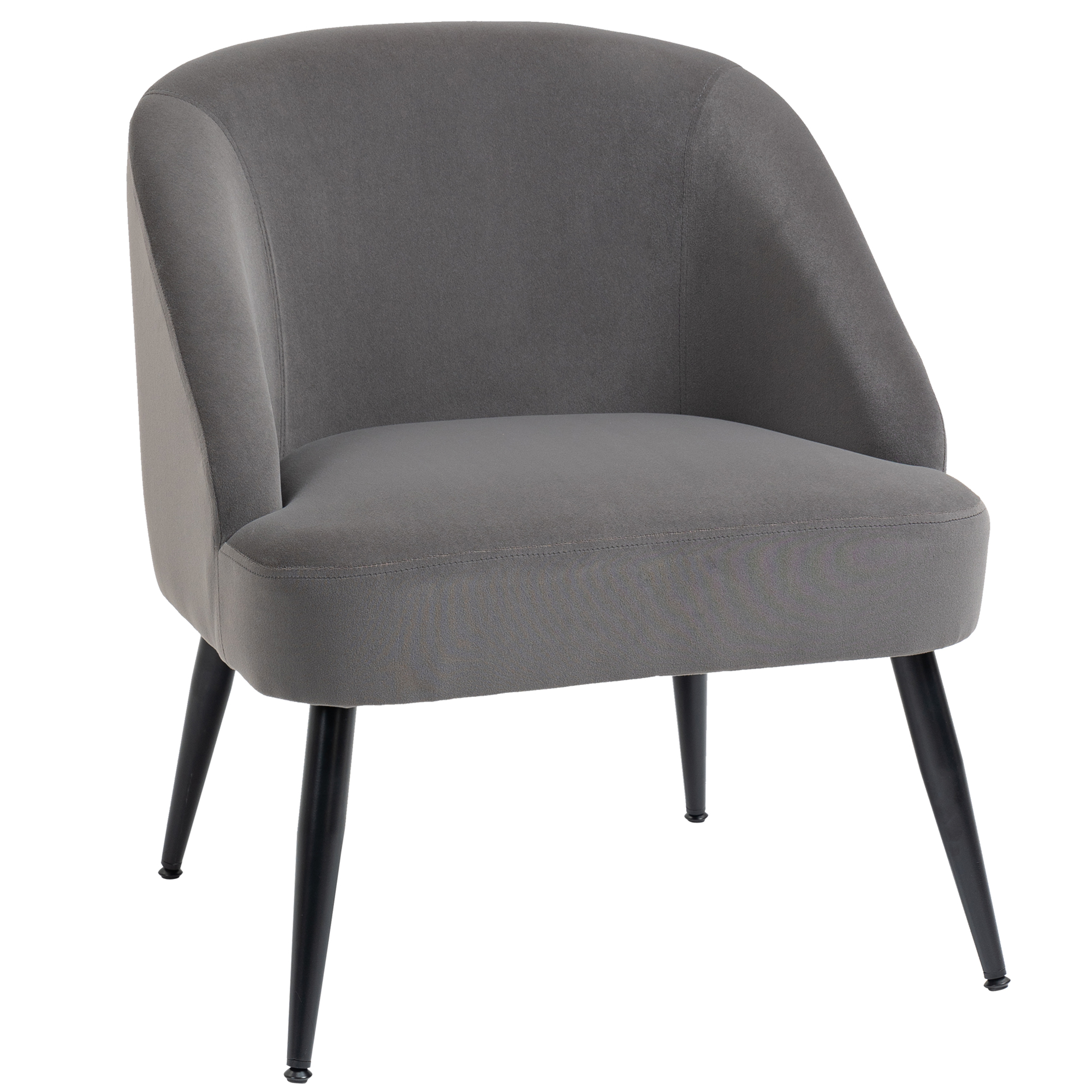 HOMCOM Sessel im Retrodesign, Akzentsessel, kleiner Sessel, Samtoptik ...