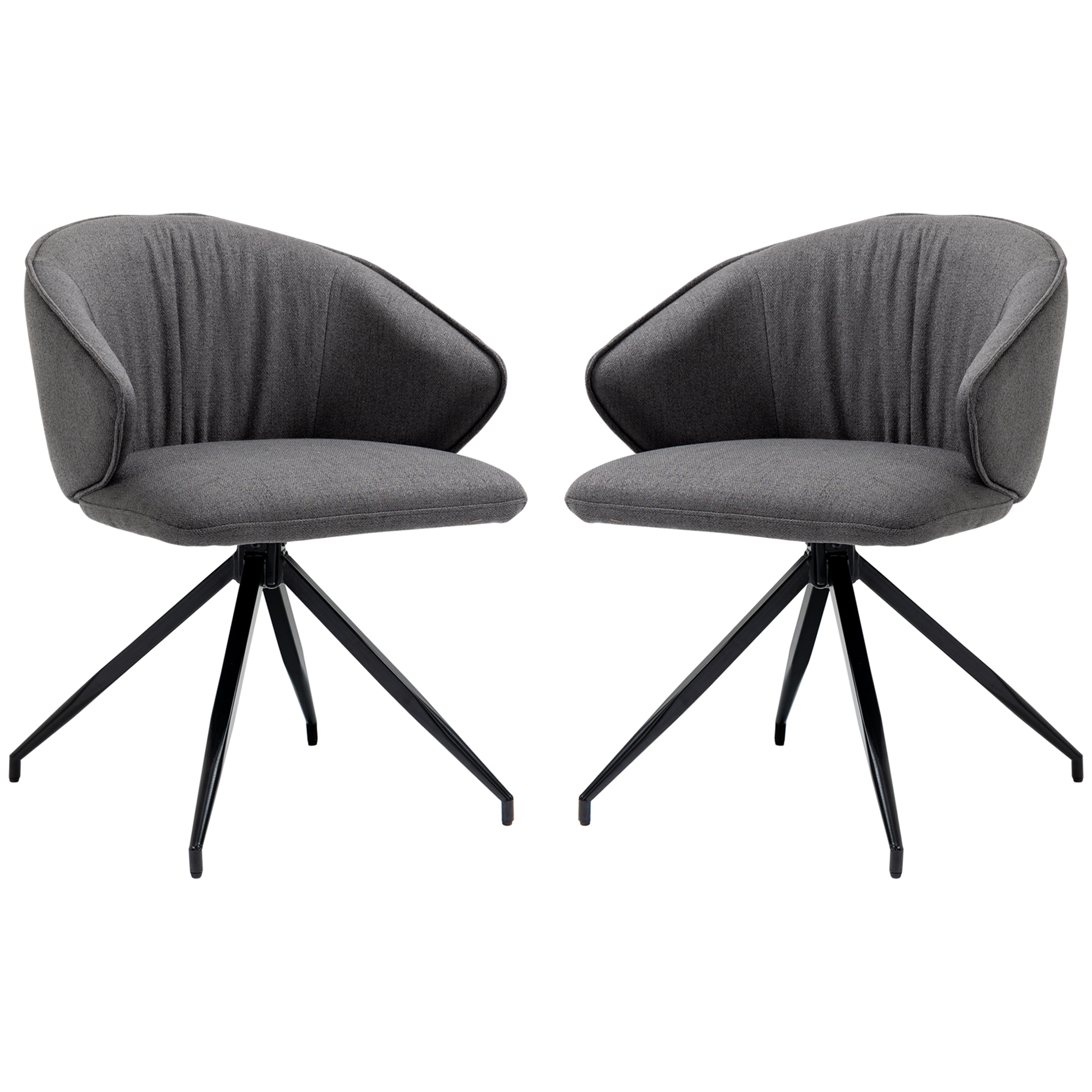 HOMCOM Reception Chairs, Fabric, Set of 2, Modern Armchairs, with Linen ...