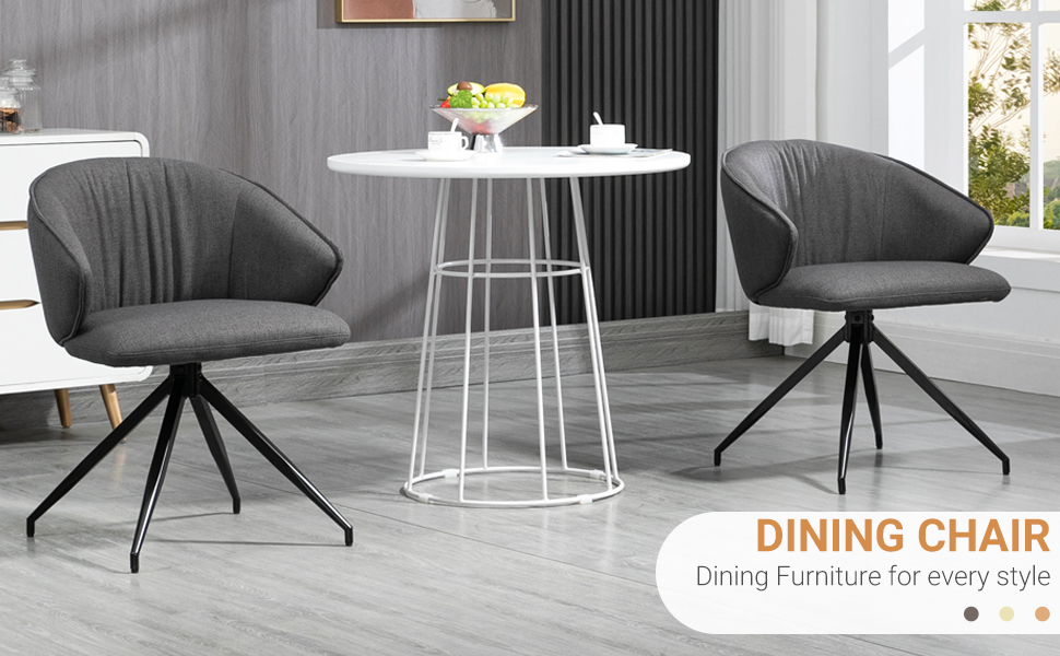 HOMCOM Reception Chairs, Fabric, Set of 2, Modern Armchairs, with Linen ...