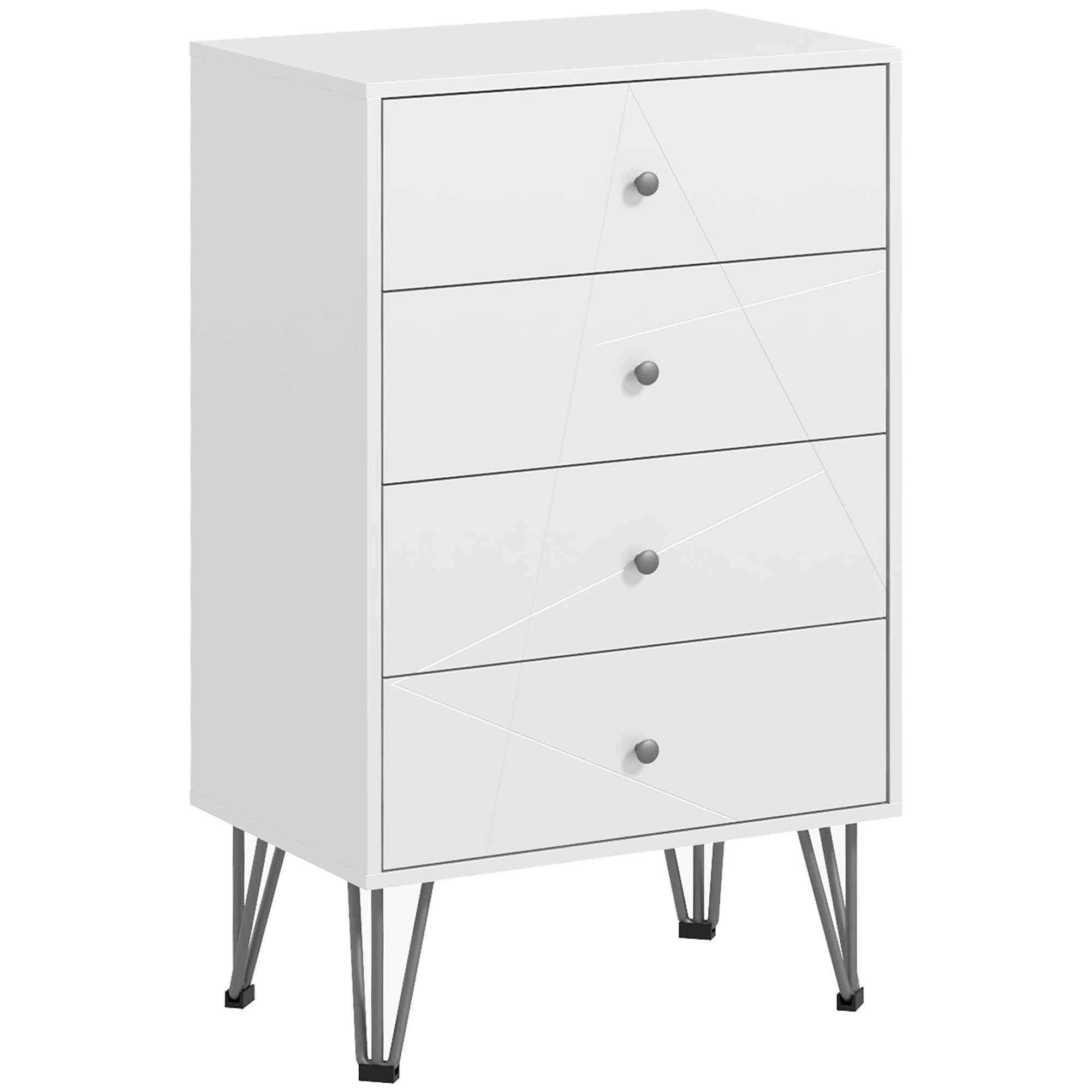 HOMCOM Tall Chest of Drawers, 4-Drawer Dresser for Bedroom, Modern ...