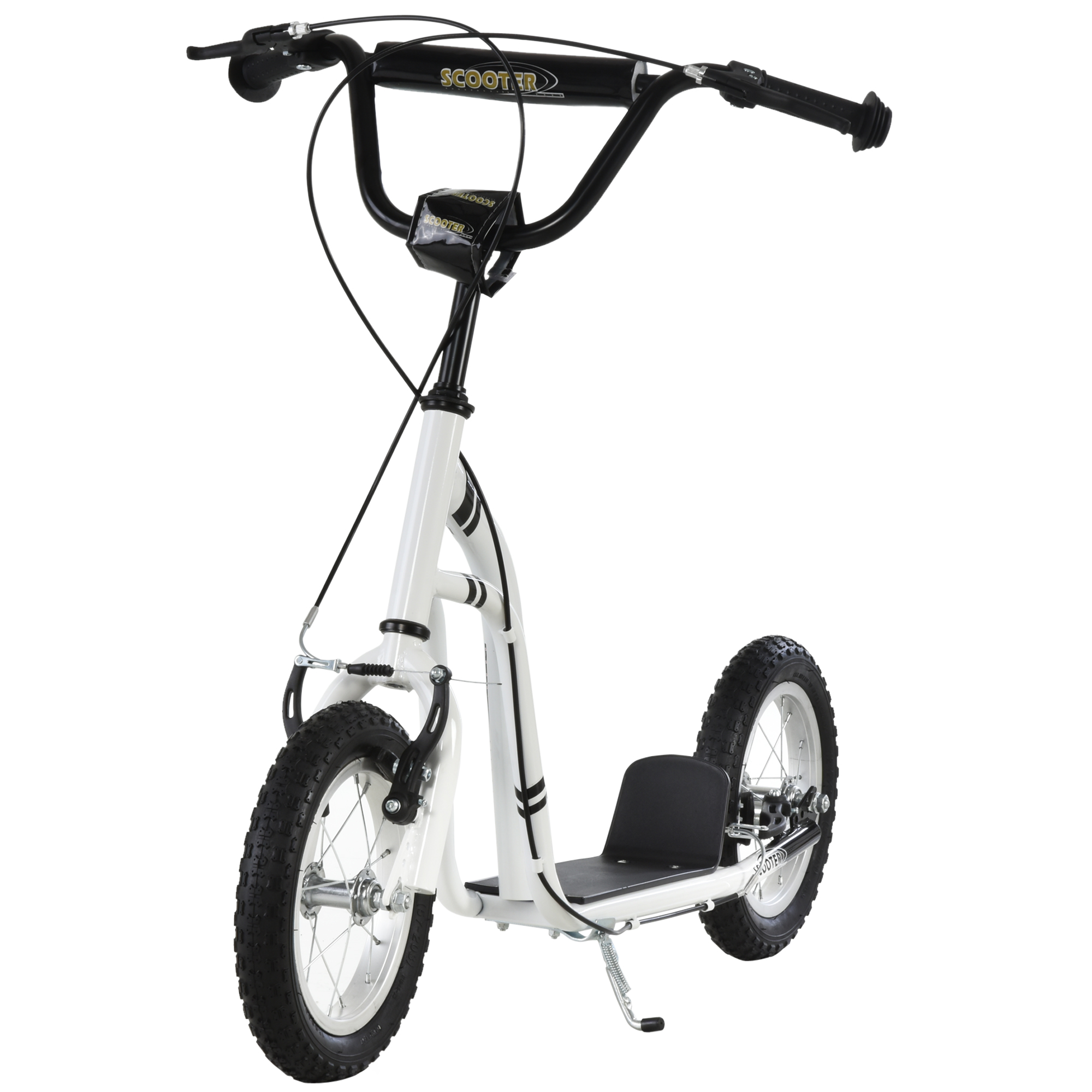 HOMCOM Youth Scooter Front and Rear Caliper Dual Brakes 12-Inch ...
