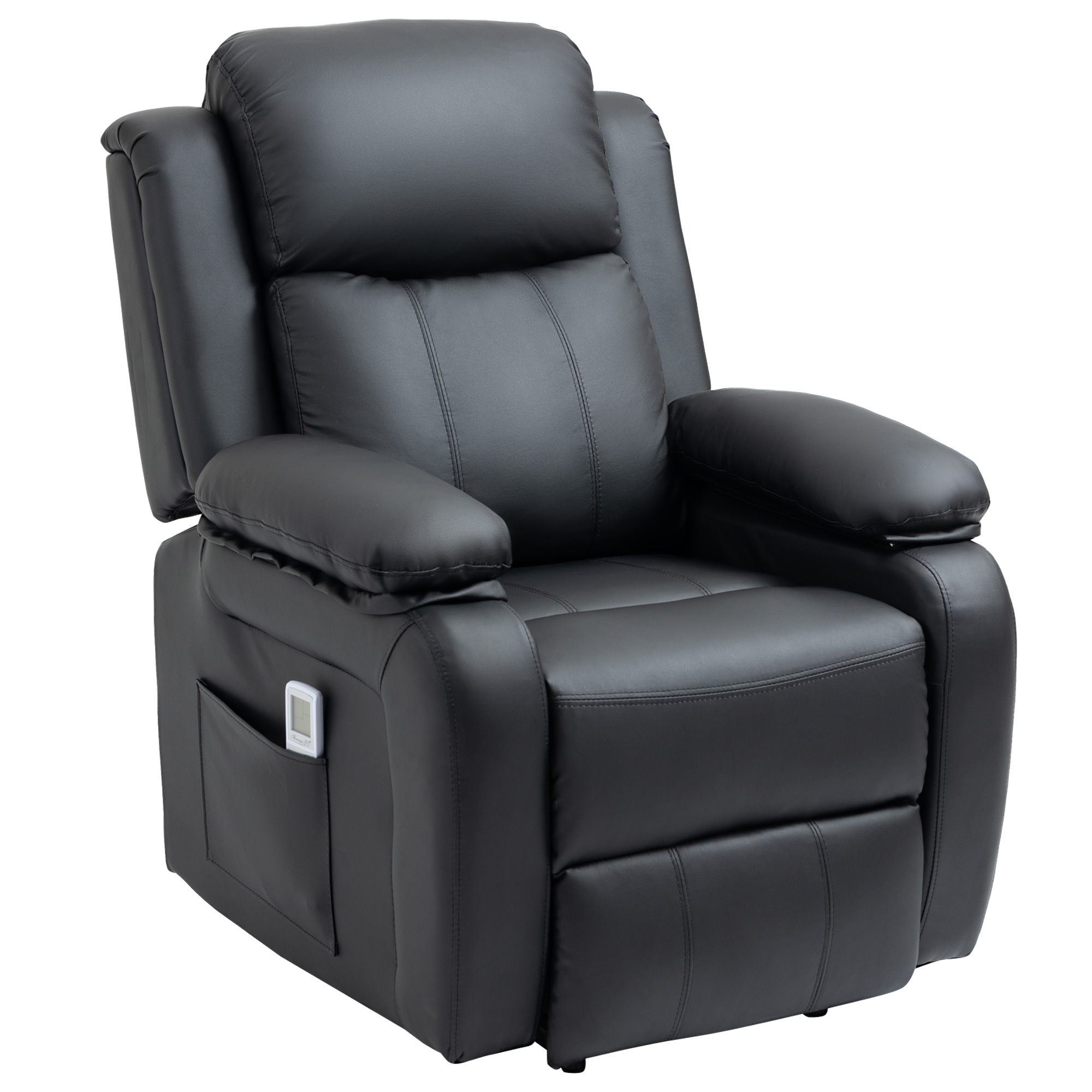 HOMCOM Electric Armchair for Elderly, Leather, w/ Remote Control ...