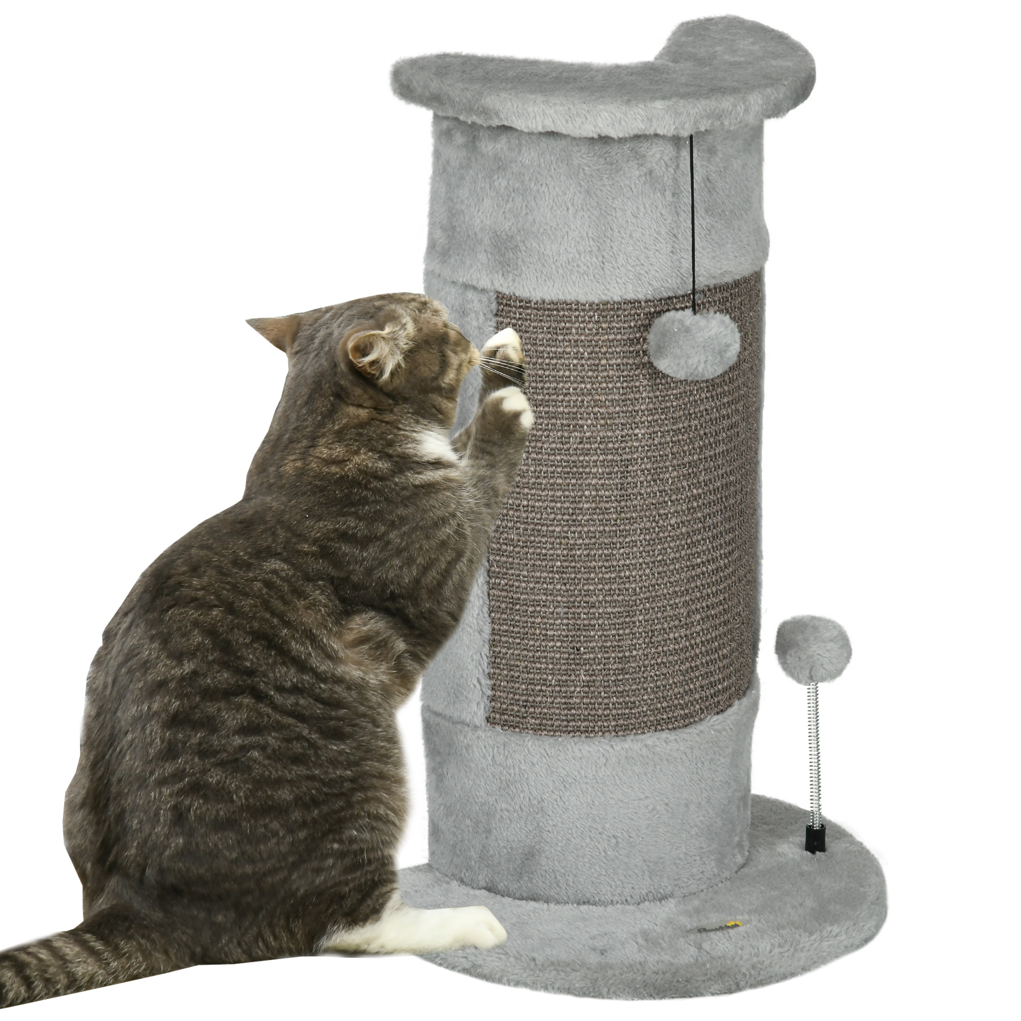 PawHut Griffoir pour chats, 58 cm poteau griffoir chat coussin en sisal ...