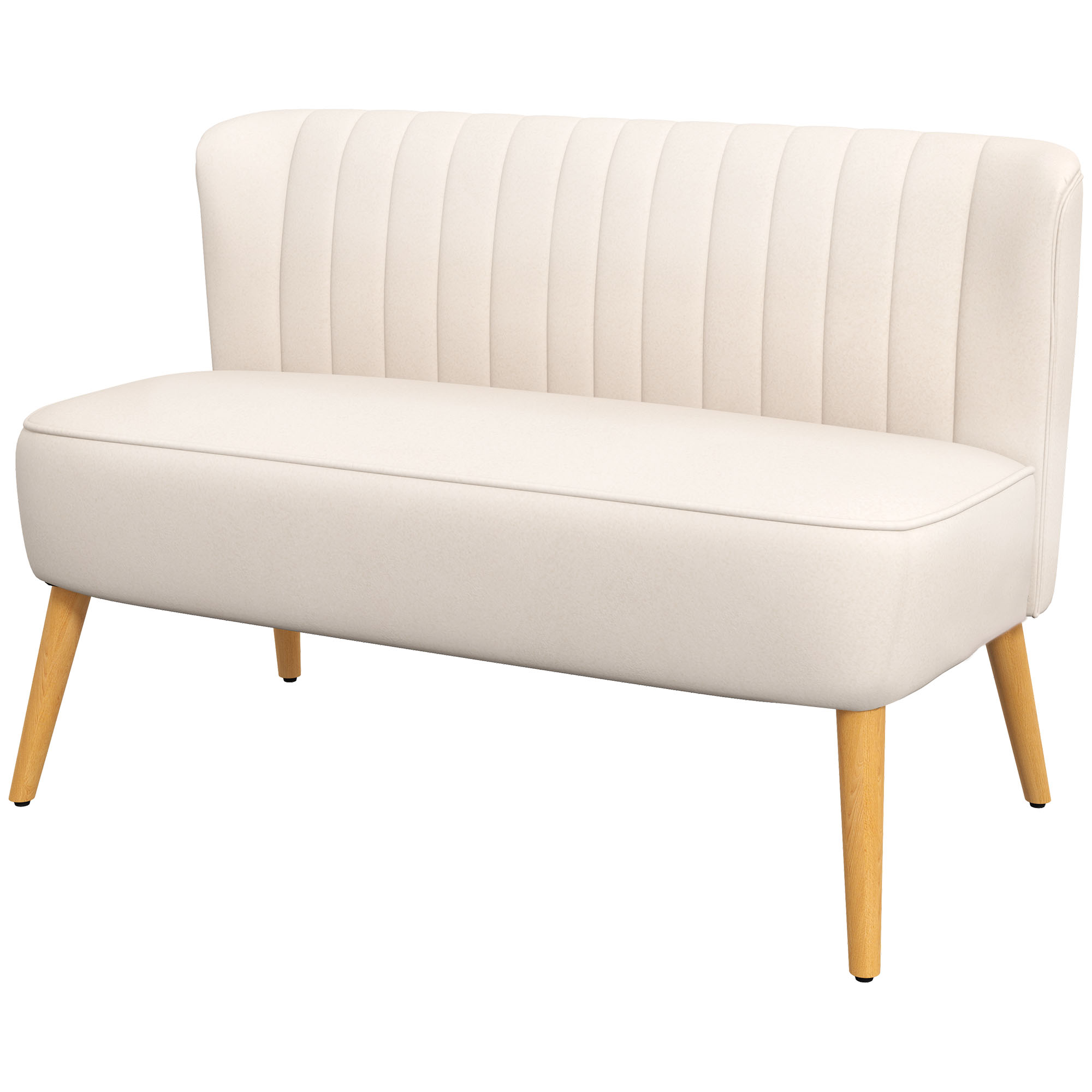 HOMCOM Sofa Retrodesign 2-Sitzer-Sofa, Holzbeine, 117 cm x 56,5 cm x 77 ...