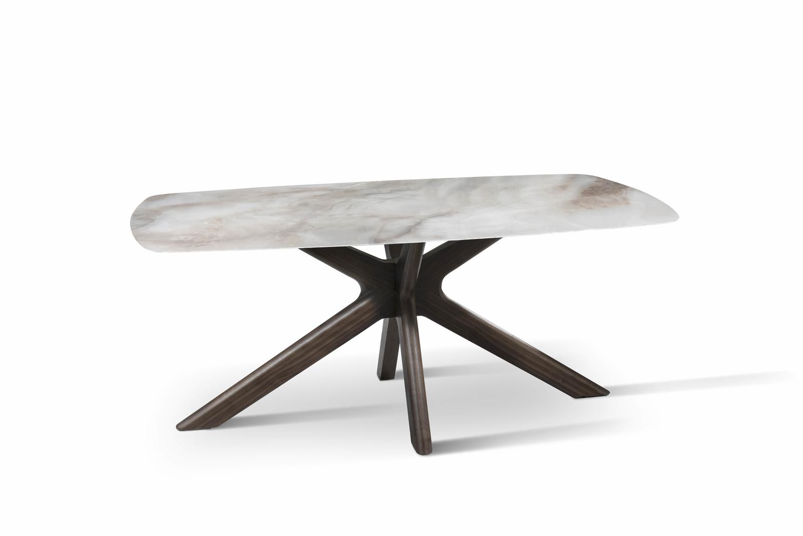 STONES Tavolo fisso con top in ceramica marmo alabastro, base in ...