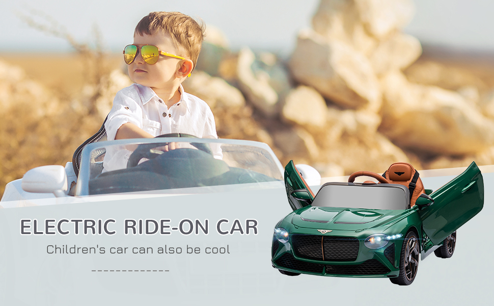 HOMCOM Bentley Bacalar Licensed 12V Kids Electric Ride on Car with ...