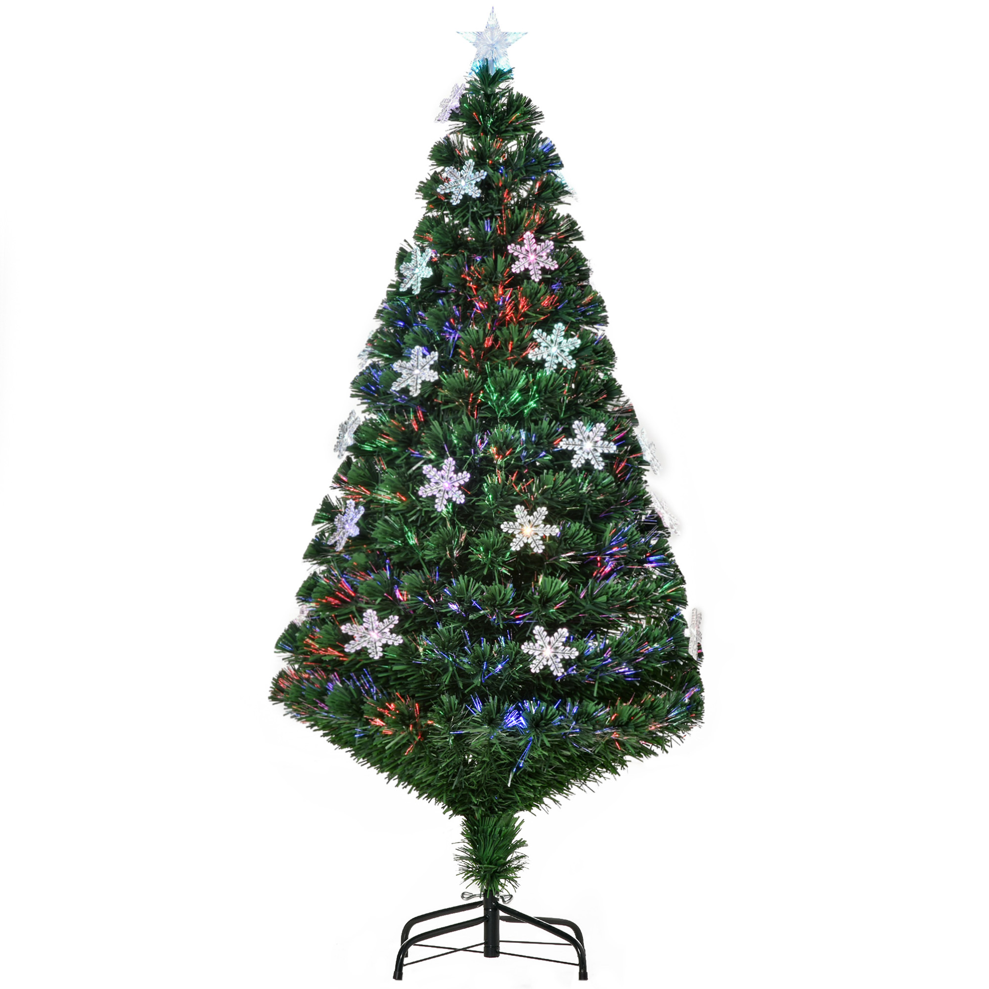 HOMCOM Árbol de Navidad Artificial 150cm con Luces LED Copos de Nieve y ...