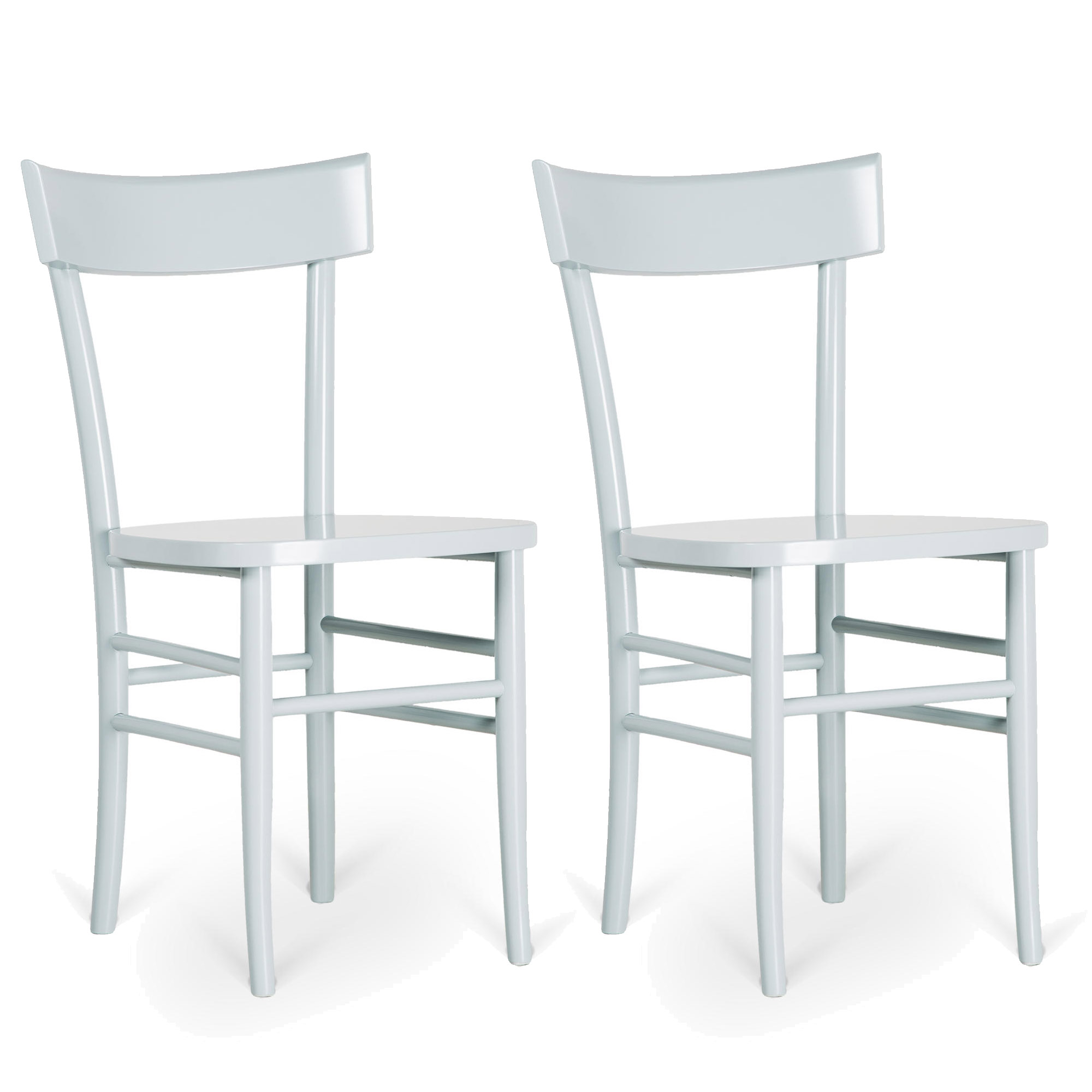 STONES Set 2 Sedie in legno laccato con seduta in MDF laccato ...