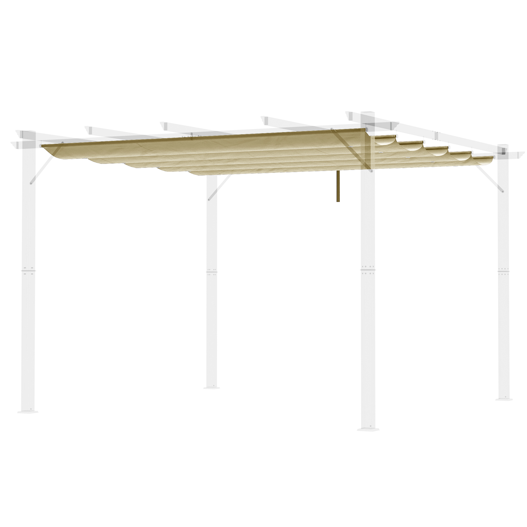 Outsunny Retractable Pergola Shade Cover, Replacement Canopy for 4 x 3 ...
