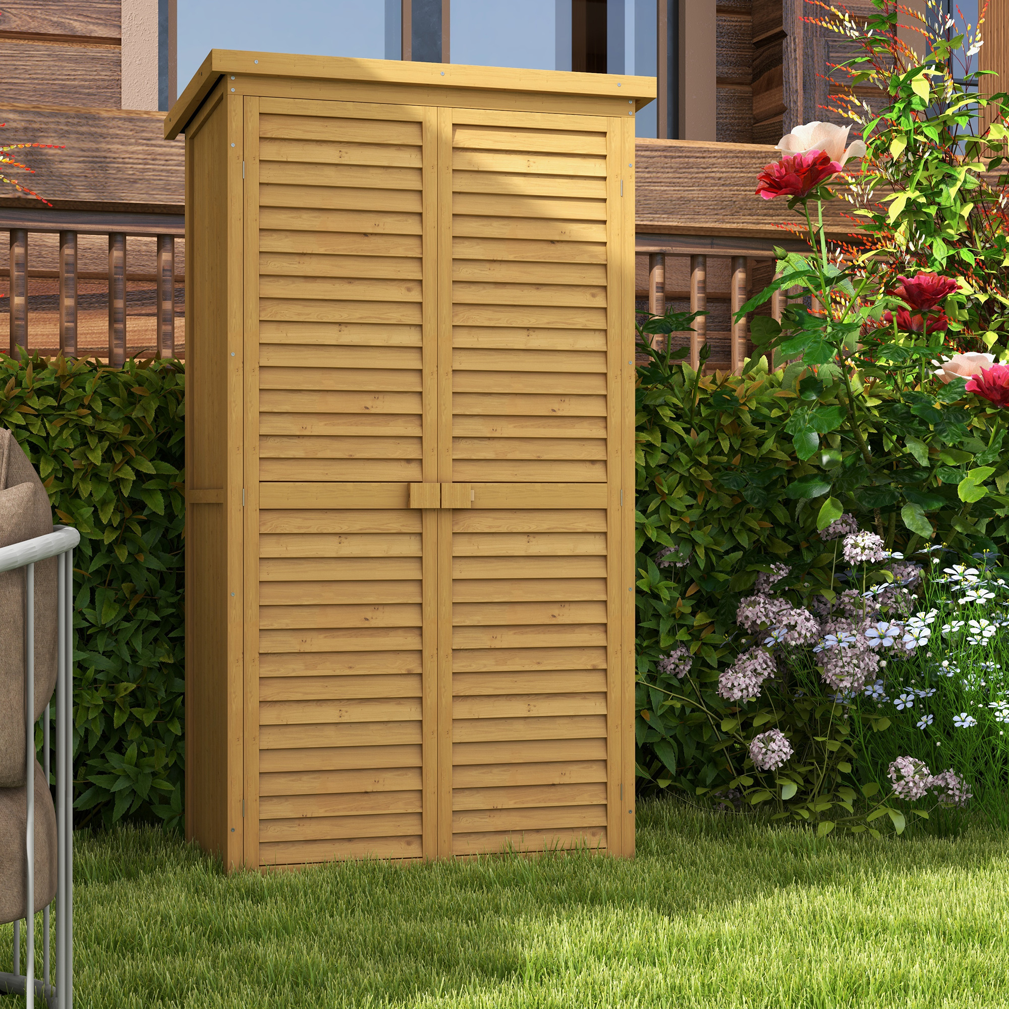 Sentry Wooden Garden Shed With 3 Interior Shelves | Fasci Garden