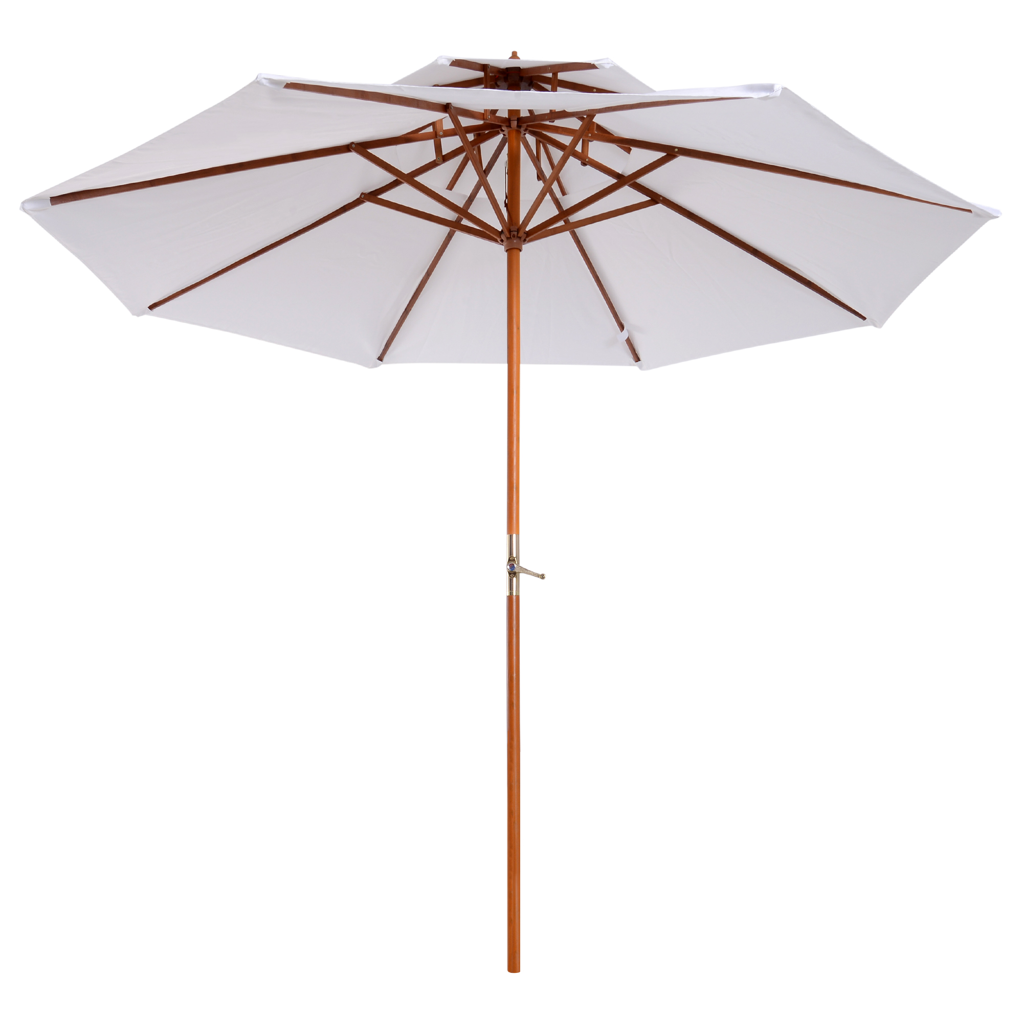 Outsunny 2.7m Patio Umbrella Double Tier Garden Parasol Umbrella ...
