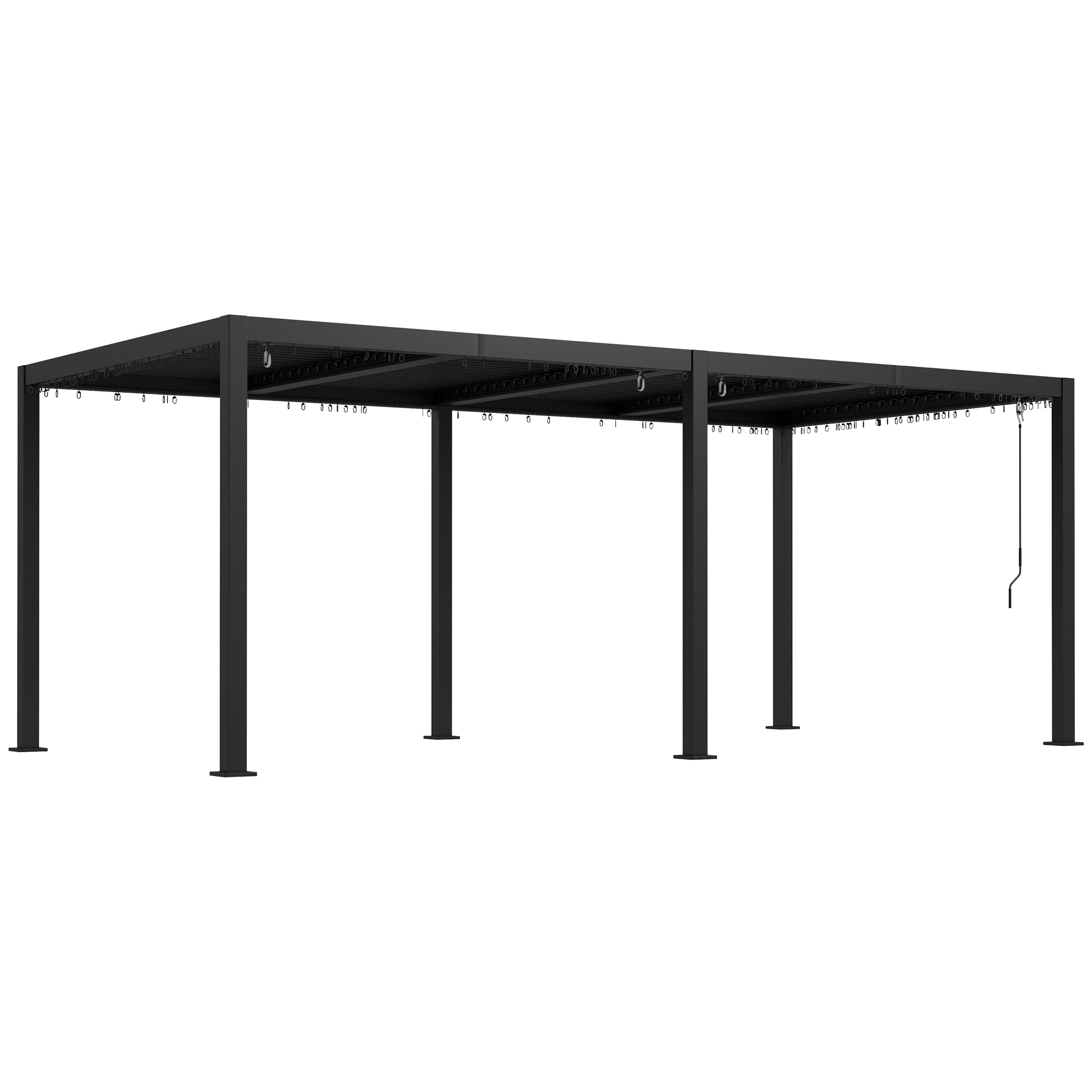 Outsunny Pergola 3 x 6 m pergola d'extérieur tonnelle avec persiennes ...