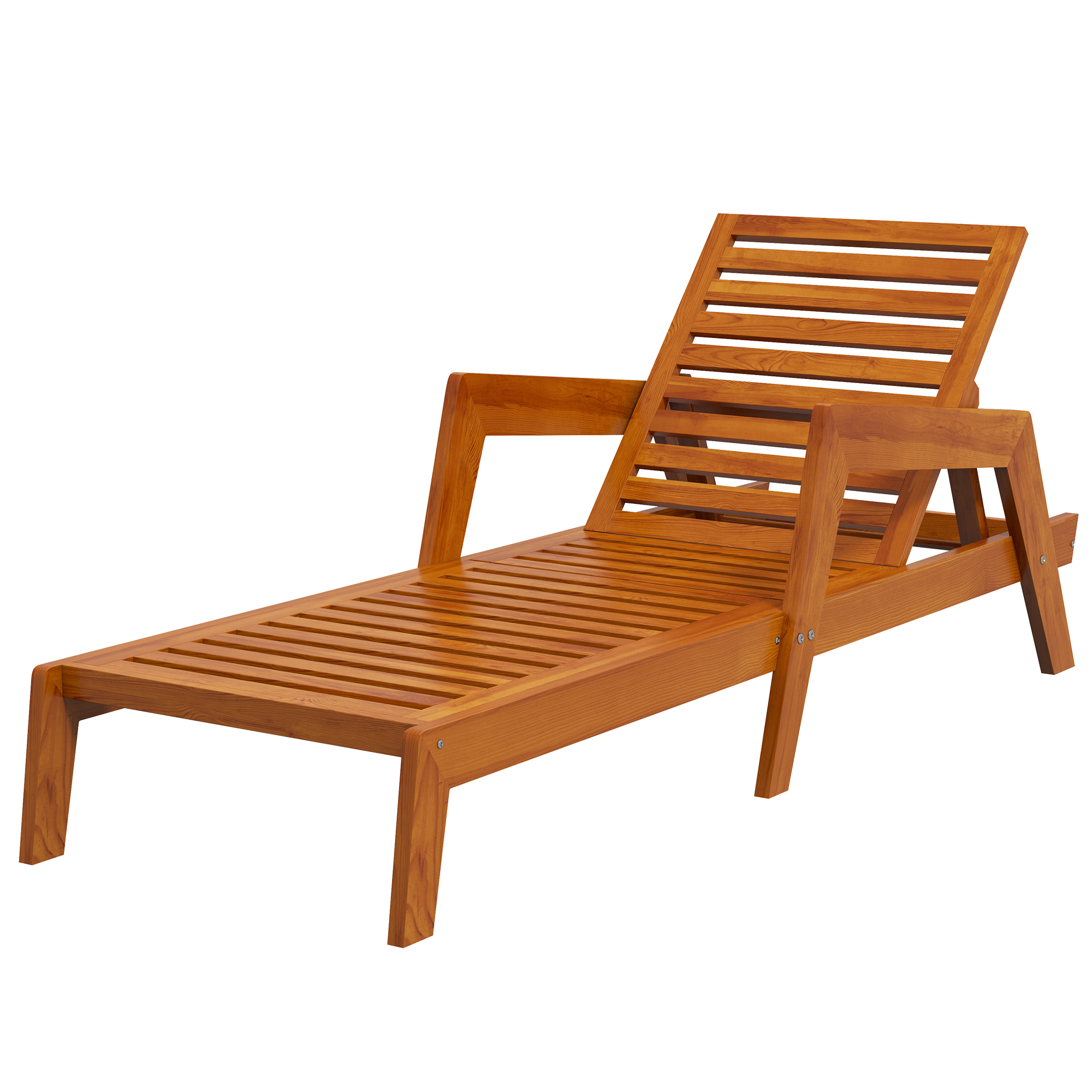 Outsunny Ligstoel Tuinligstoel Houten Ligstoel, Massief hout, 66 cm x ...