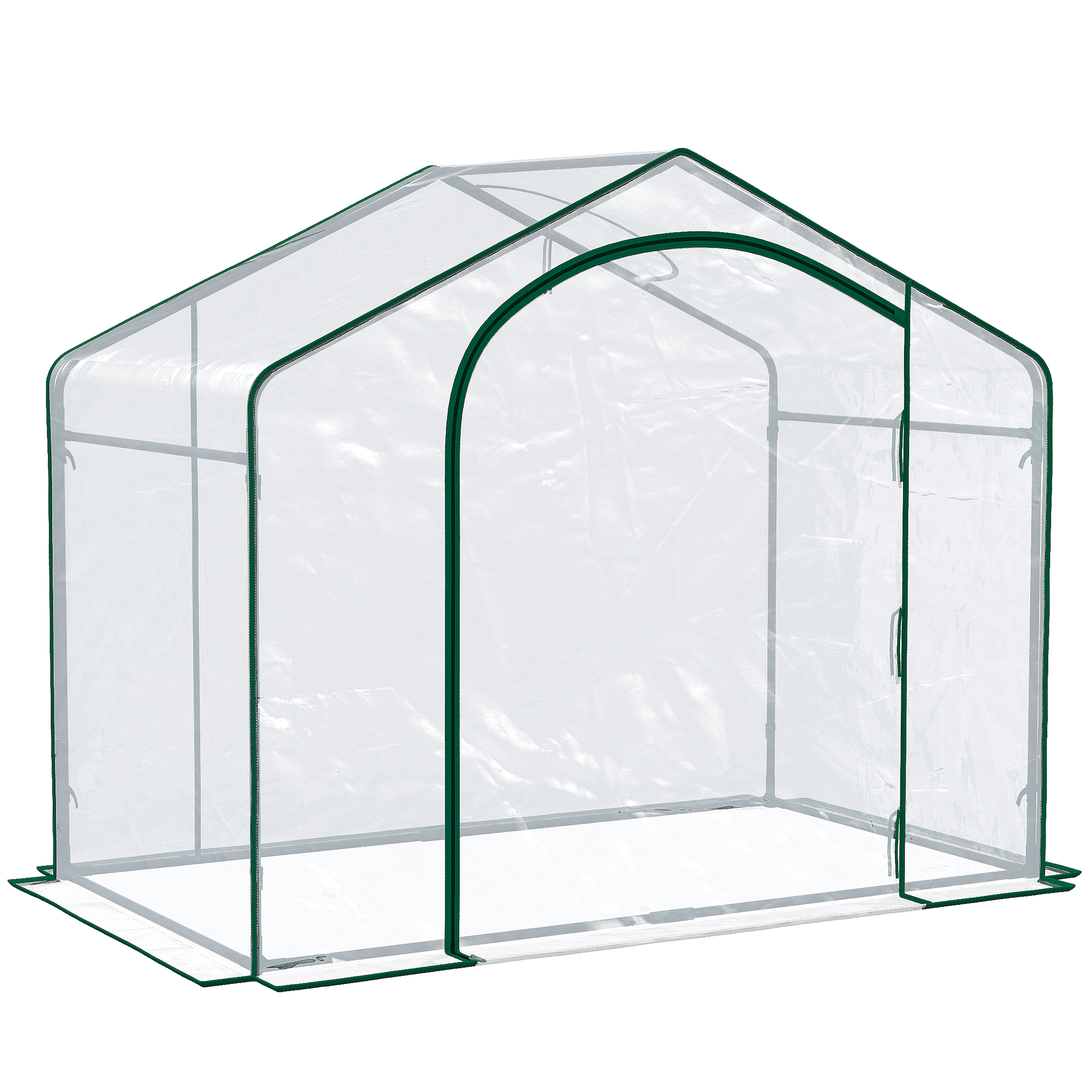 Outsunny 1.8m Portable Walk-in PVC Greenhouse Garden Flower Planter ...